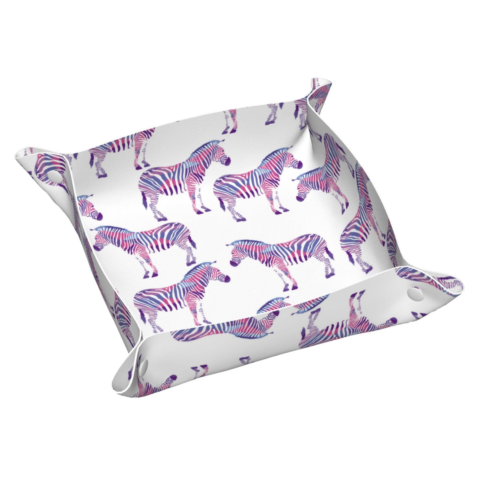 Valet Tray, bright colorful zebras cool Faux Leather Desk Tray Vanity ...