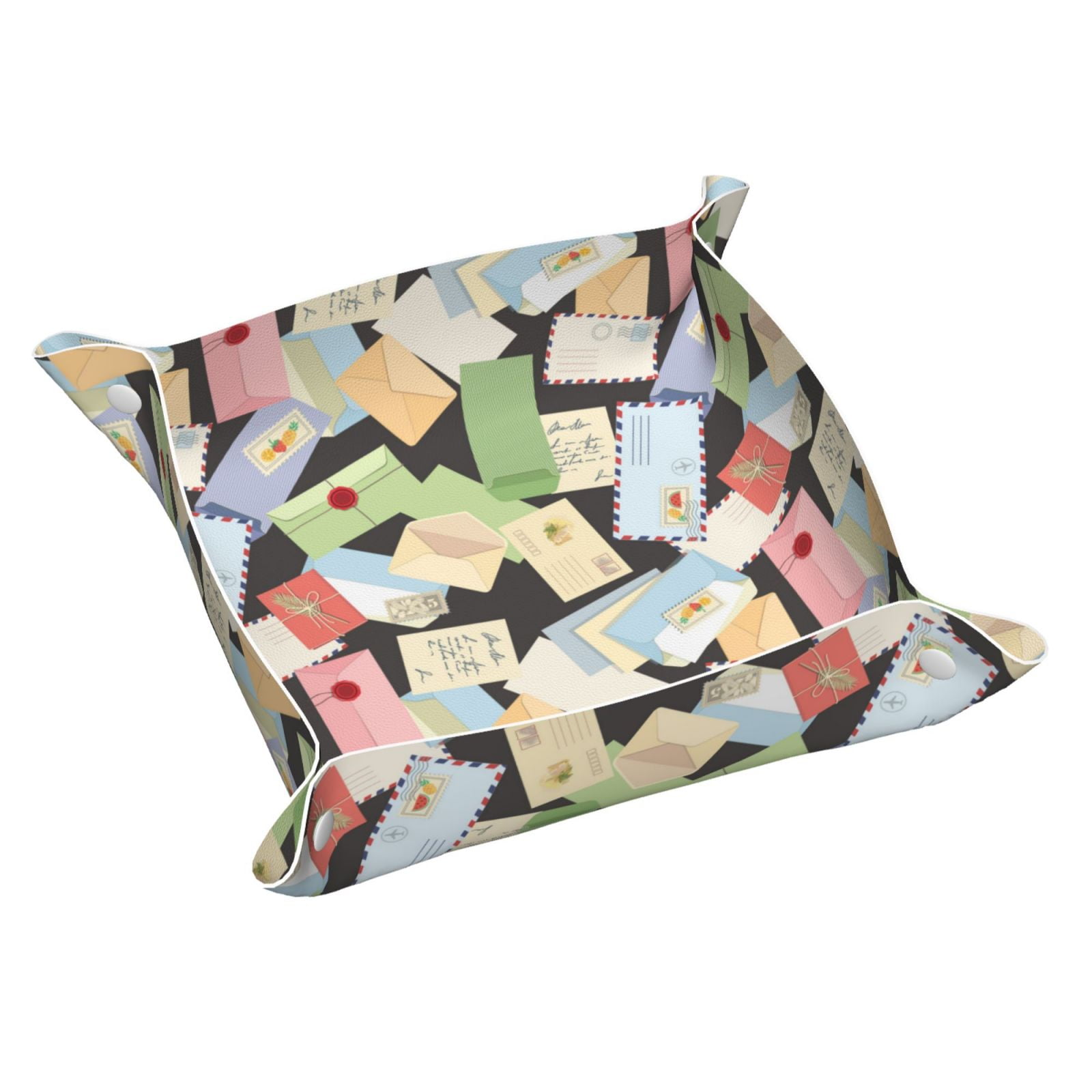 Valet Tray, color envelope Pattern Faux Leather Desk Tray Vanity Tray ...