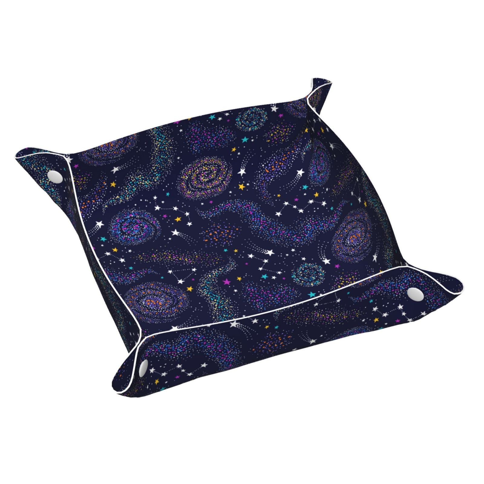 Valet Tray, colorful star deep purple Faux Leather Desk Tray Vanity ...