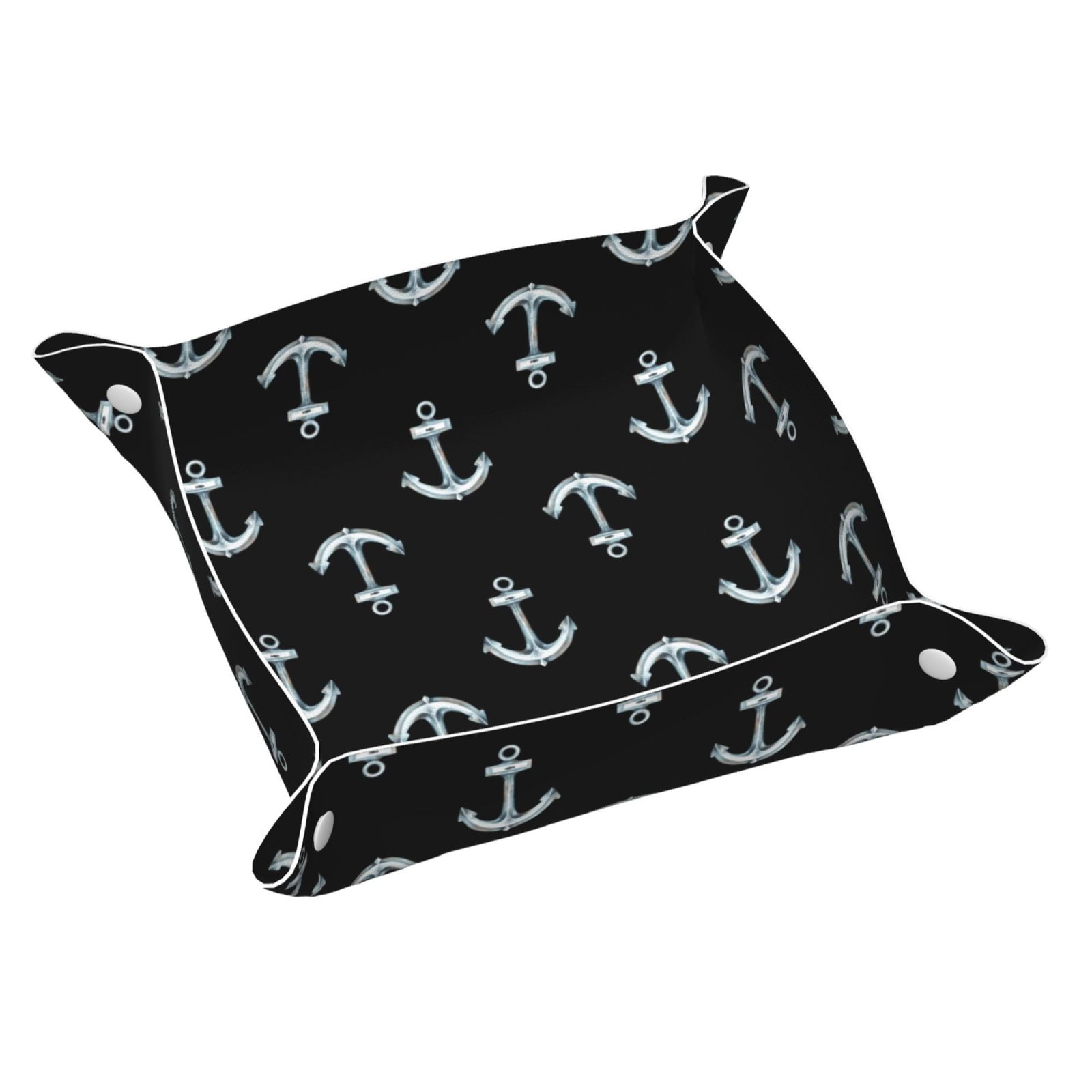 Valet Tray, cool Anchor black print Faux Leather Desk Tray Vanity Tray ...