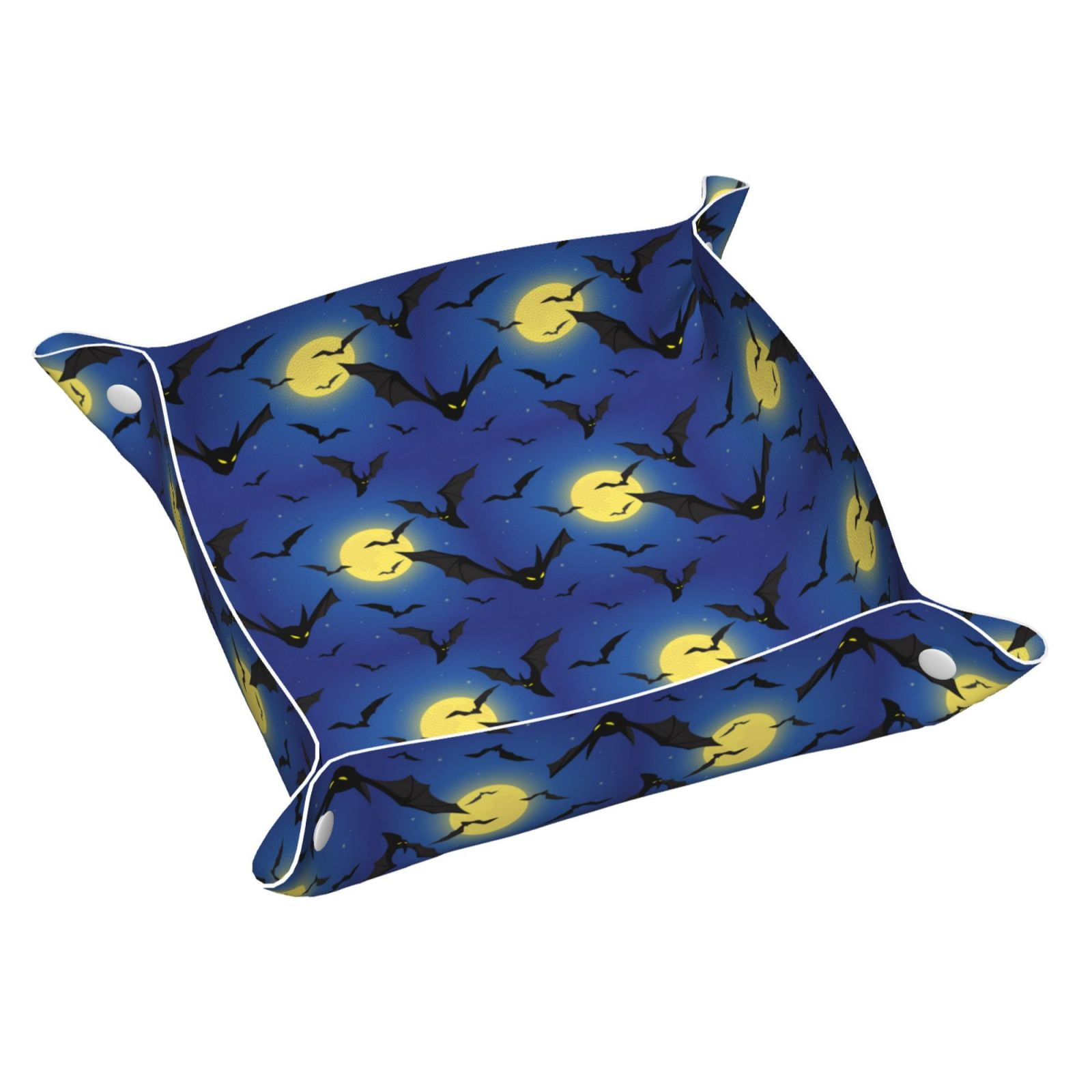 Valet Tray, cool bats blue night starry sky Faux Leather Desk Tray ...