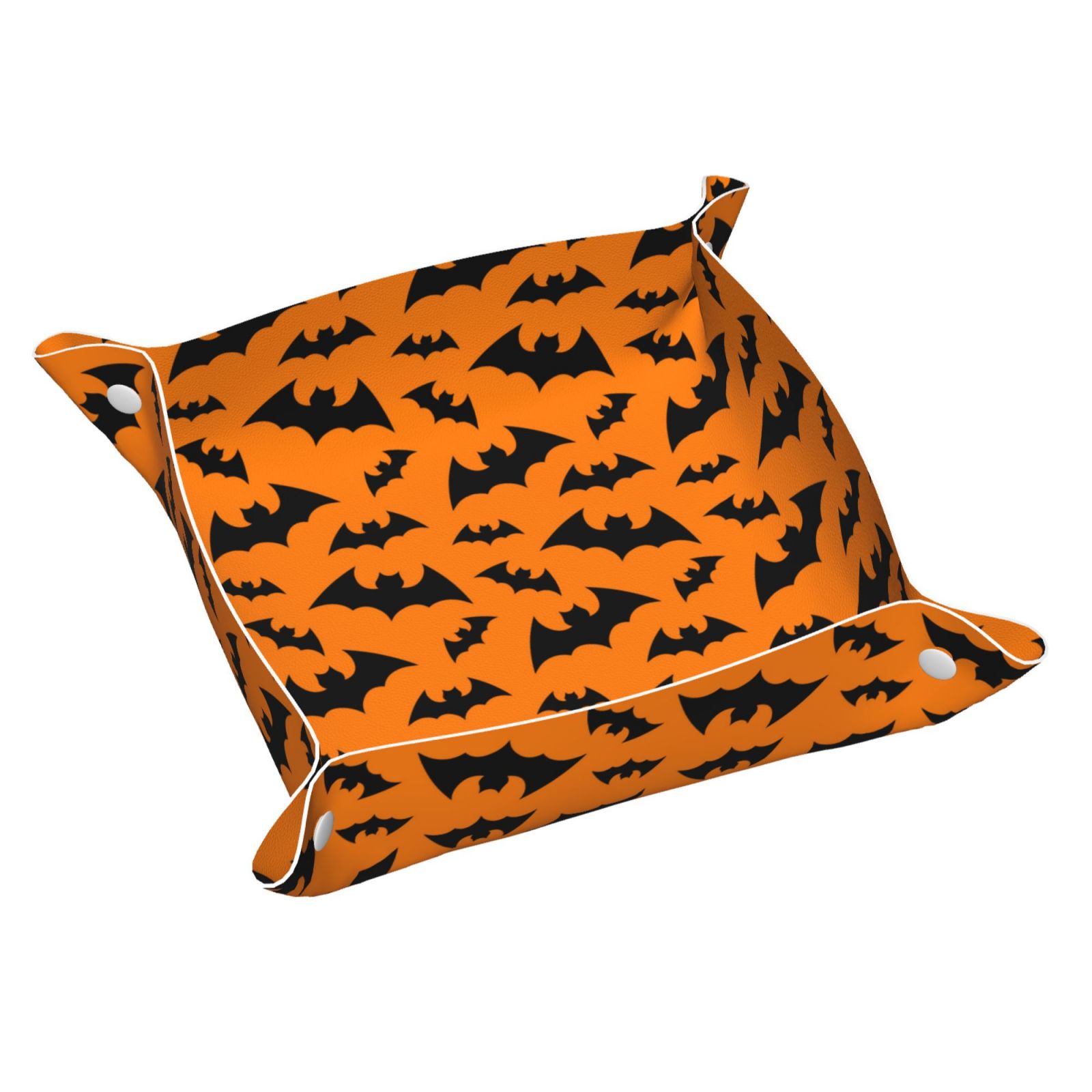 Valet Tray, cool black bats orange Faux Leather Desk Tray Vanity Tray ...
