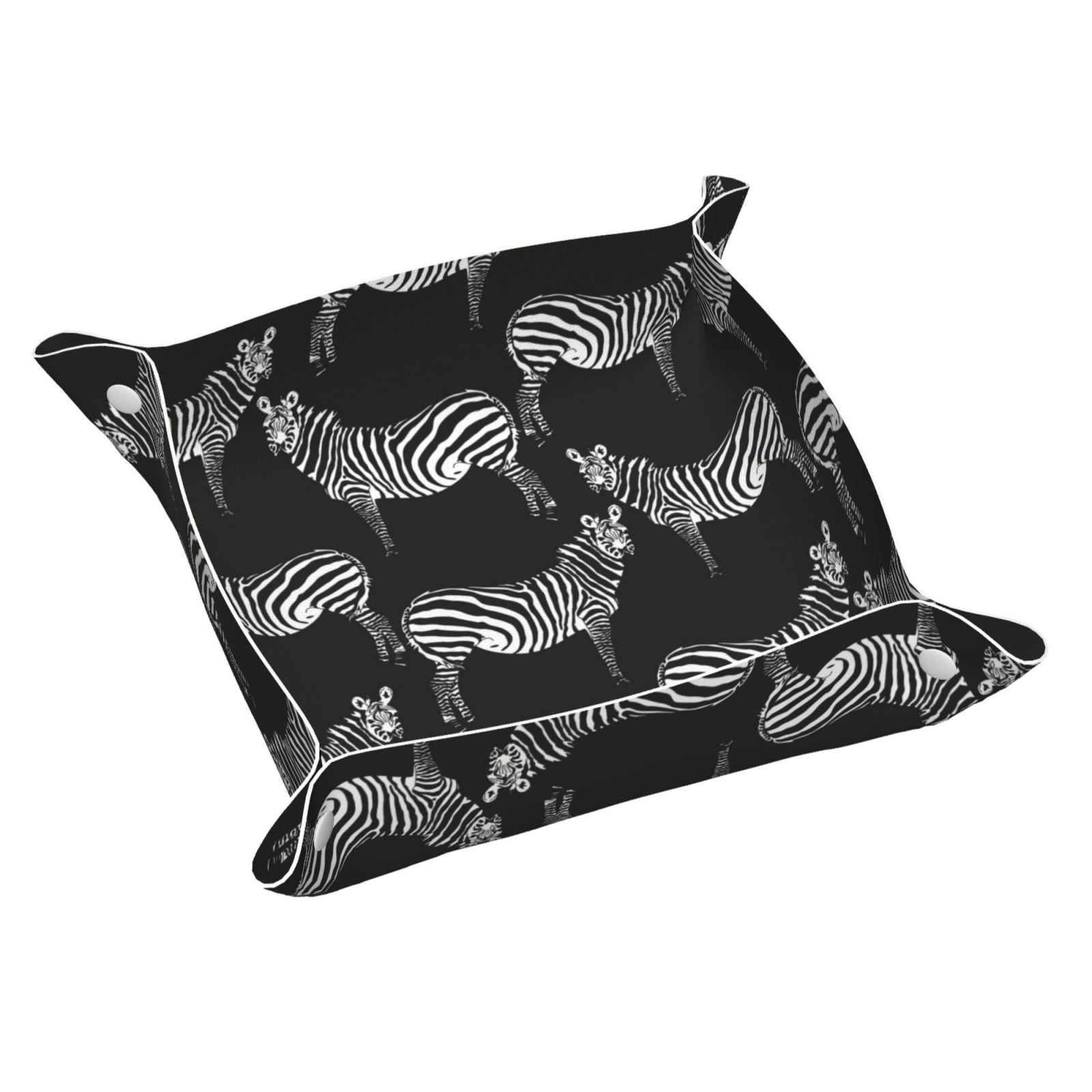 Valet Tray, cool black zebra Faux Leather Desk Tray Vanity Tray Night ...