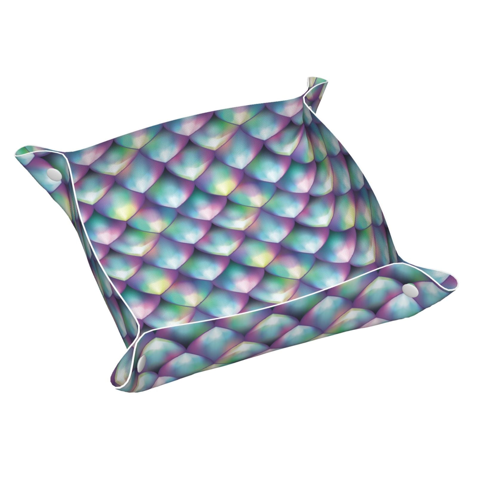 Valet Tray, cool dragon fish Shiny scales Faux Leather Desk Tray Vanity ...
