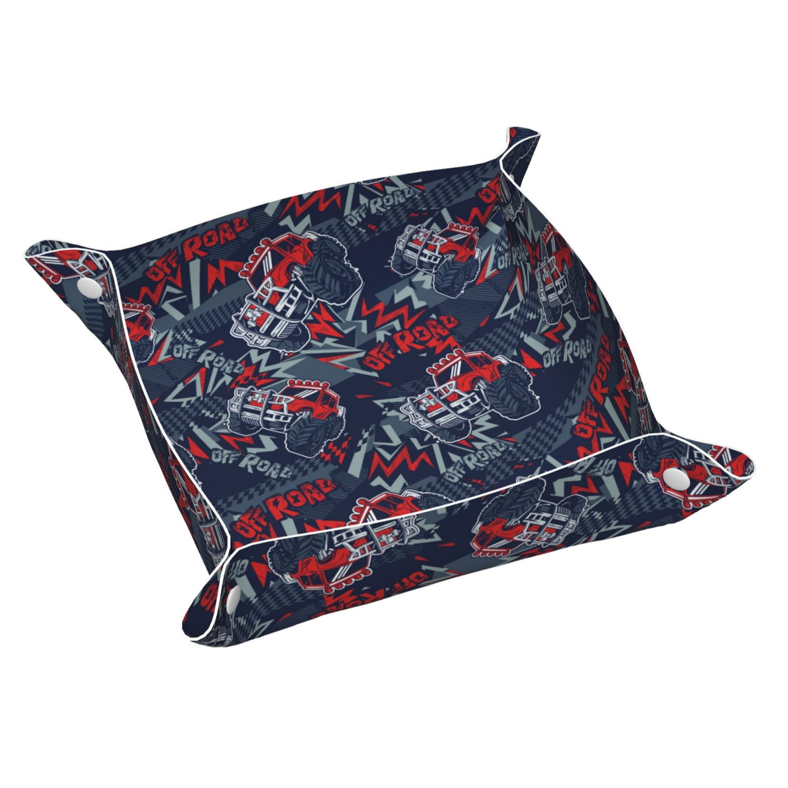 Valet Tray, cool red off-road vehicle Faux Leather Desk Tray Vanity ...