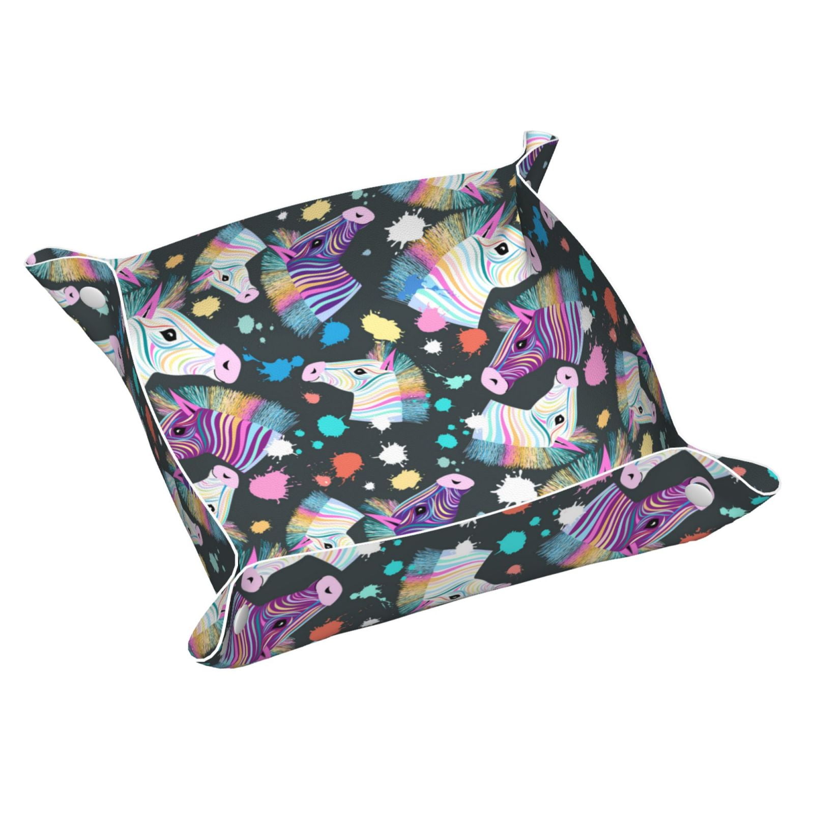 Valet Tray, cute Rainbow horse doodle cool Faux Leather Desk Tray ...