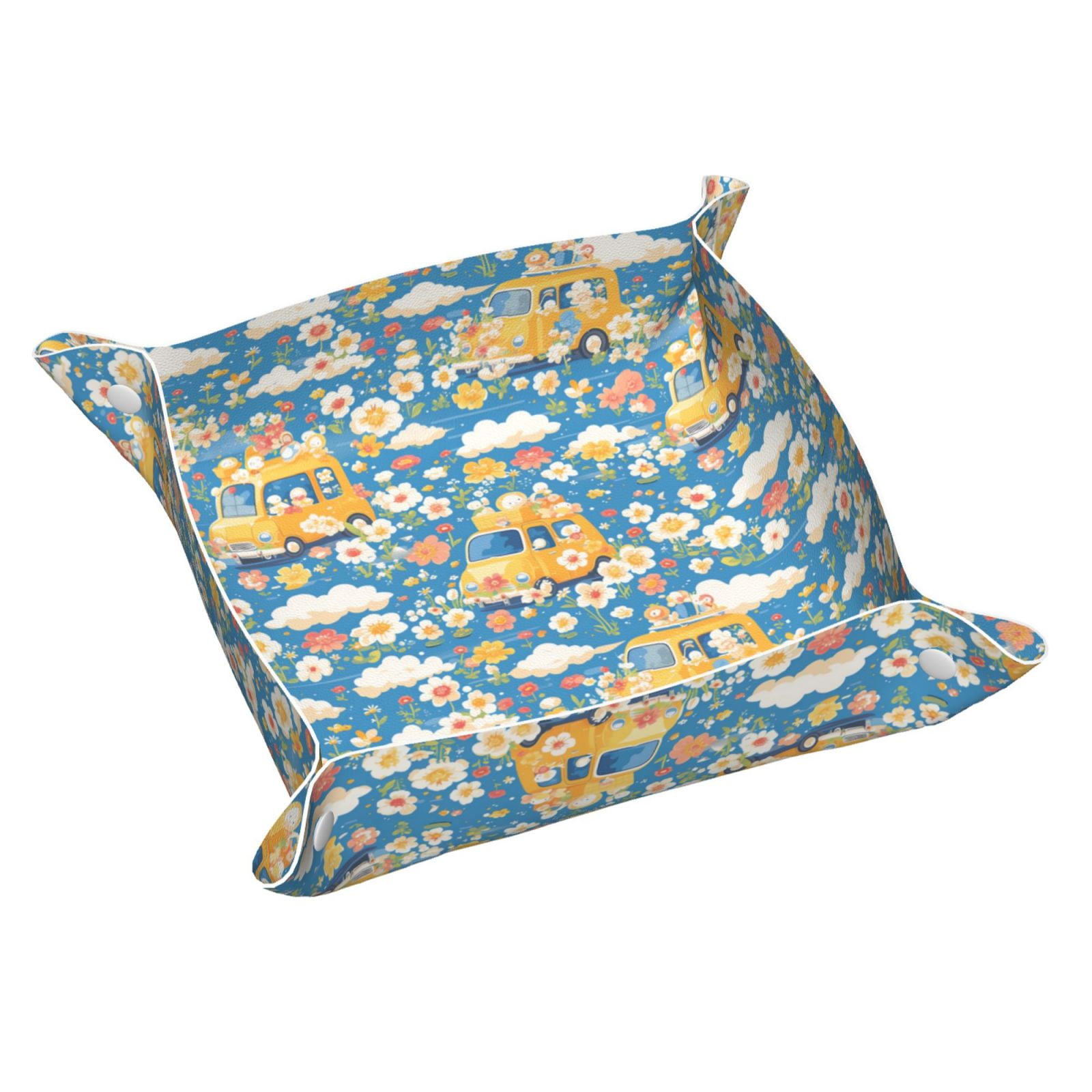 Valet Tray, cute daisy car yellow Faux Leather Desk Tray Vanity Tray ...