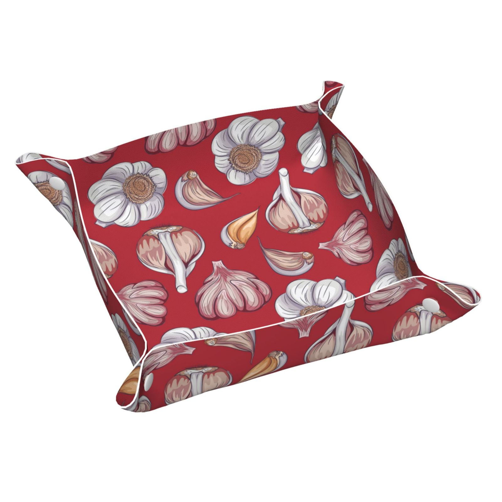 Valet Tray, cute garlic cloves Faux Leather Desk Tray Vanity Tray Night ...