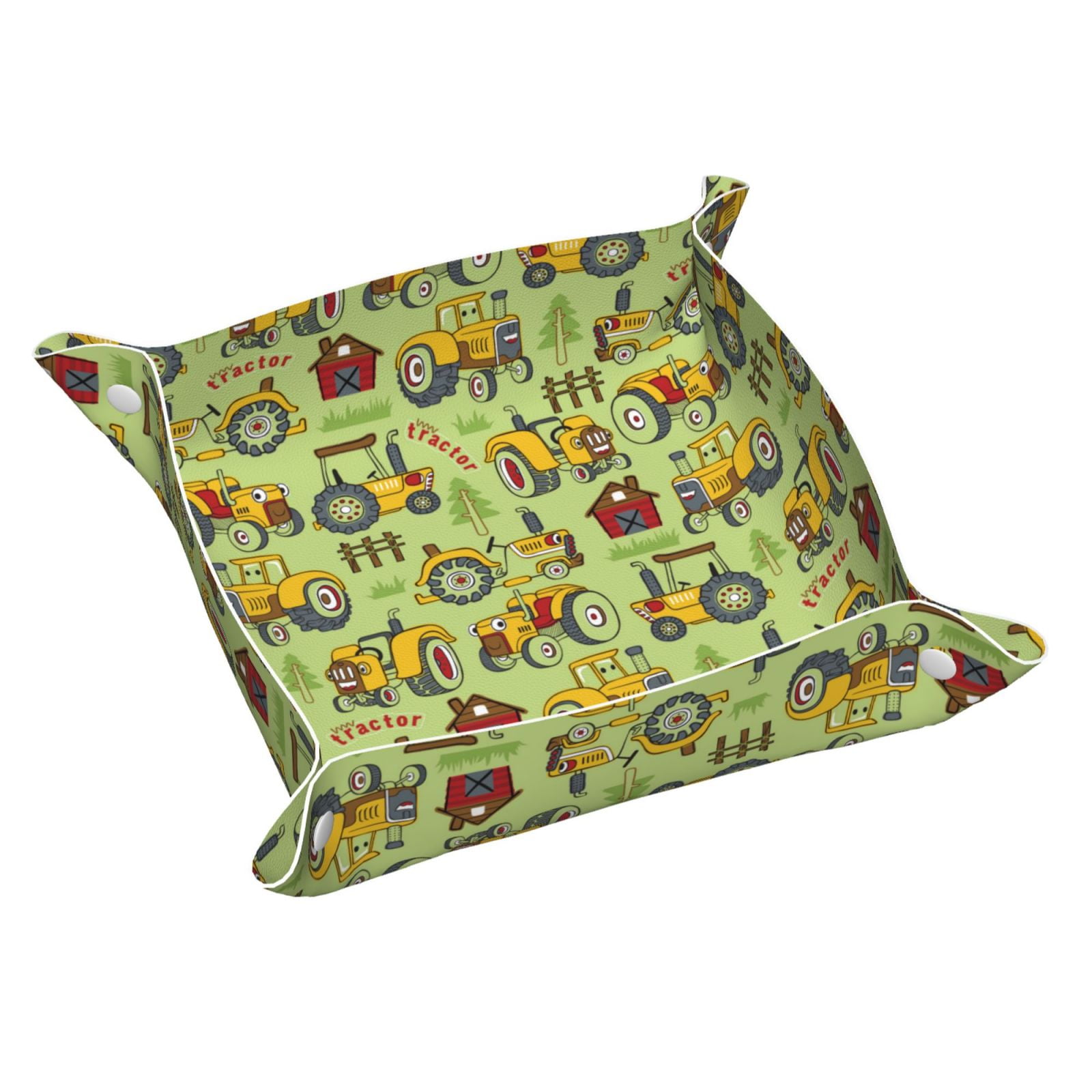 Valet Tray, cute tractor Faux Leather Desk Tray Vanity Tray Night Stand ...