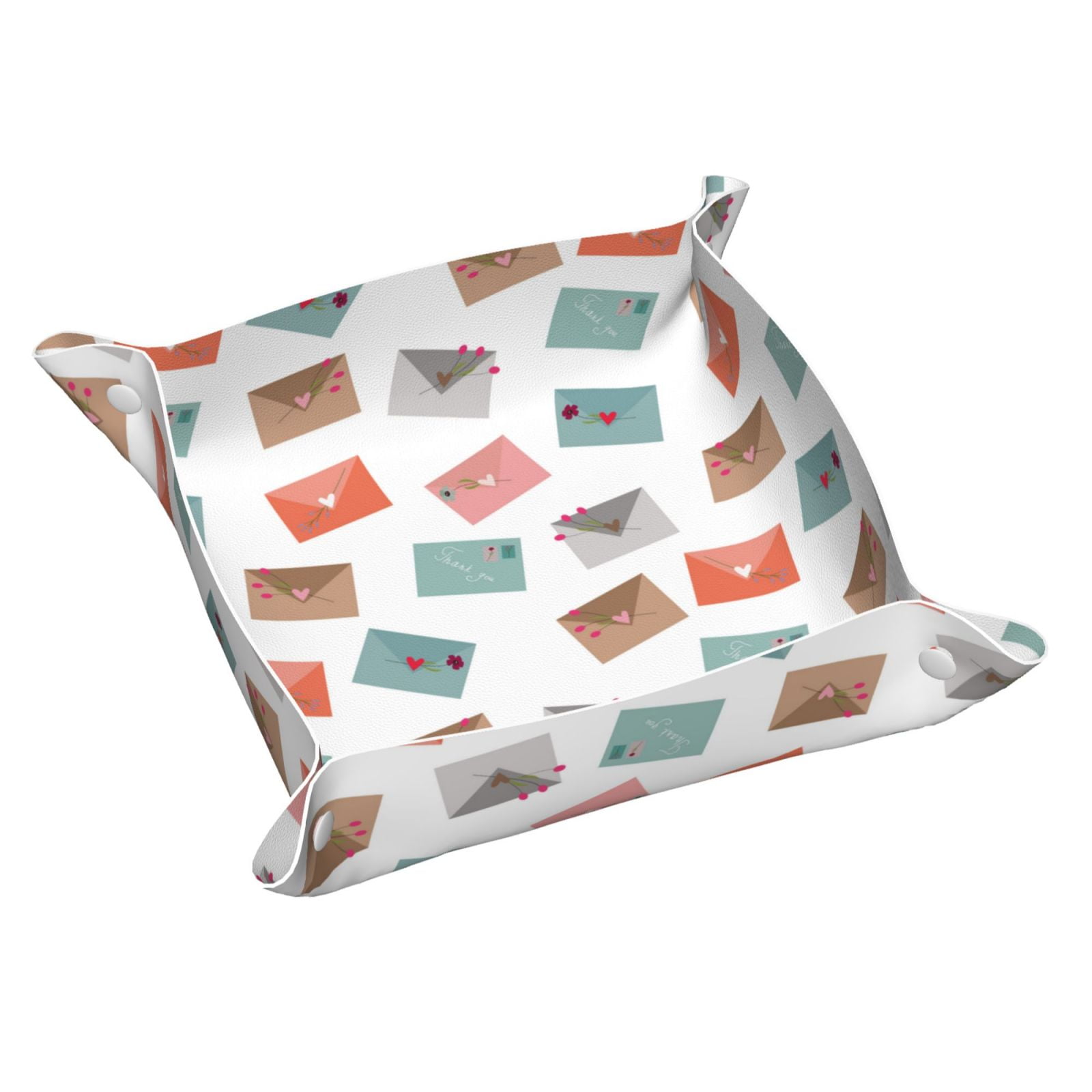 Valet Tray, envelope Pattern heart Faux Leather Desk Tray Vanity Tray ...