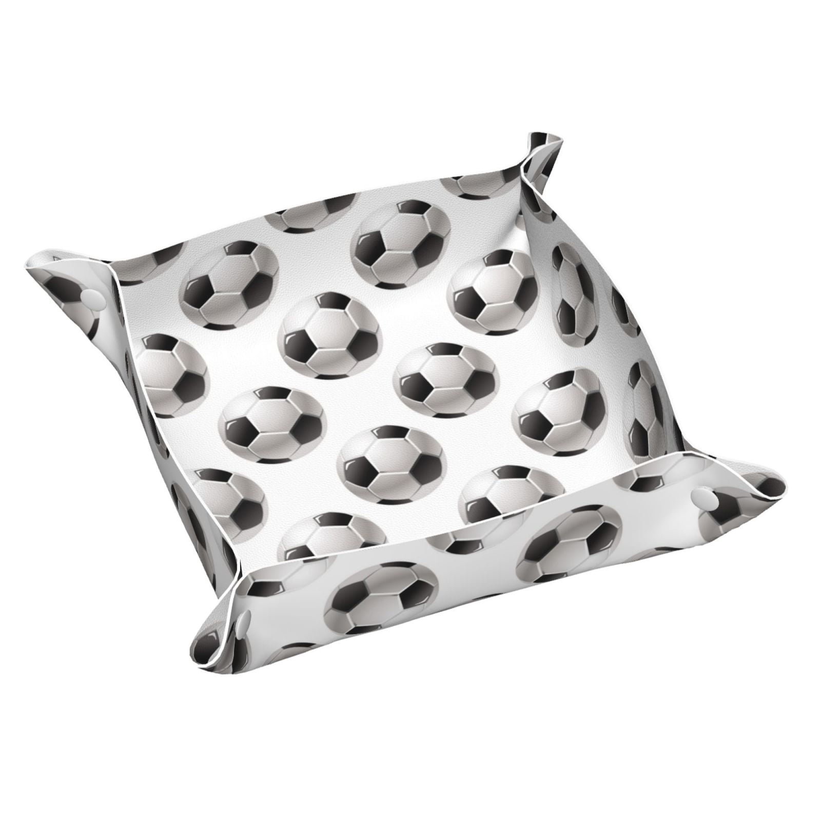 Valet Tray, football soccer ball cute Faux Leather Desk Tray Vanity ...