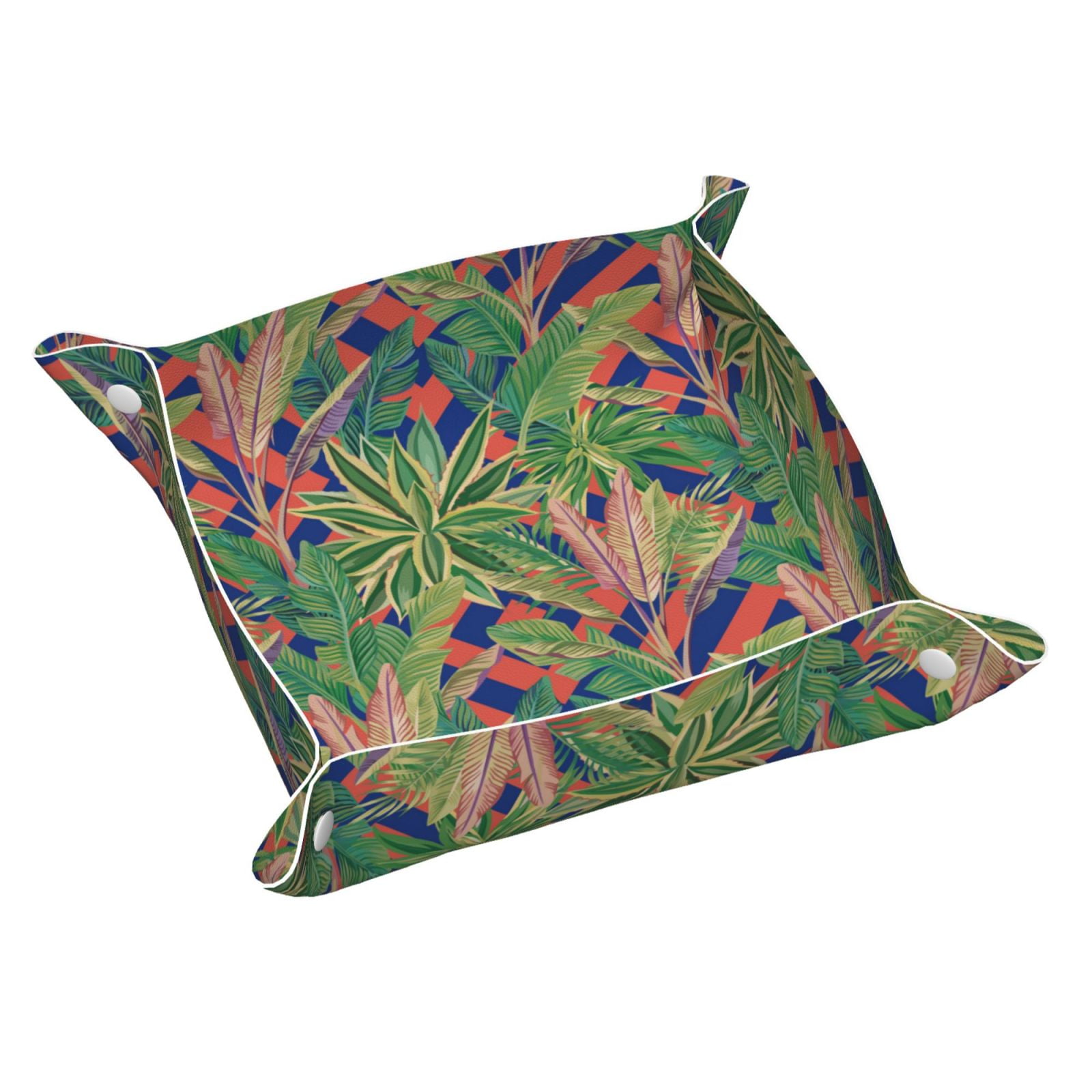 Valet Tray, green plants Faux Leather Desk Tray Vanity Tray Night Stand Organizer Catch All Tray ...