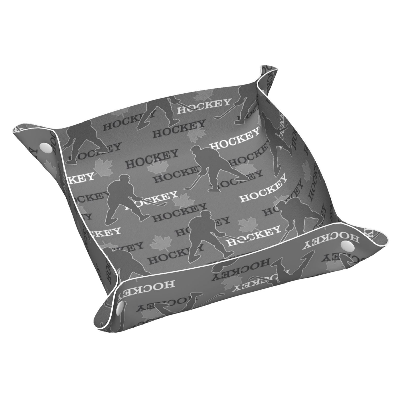 Valet Tray, grey hockey players cool Faux Leather Desk Tray Vanity Tray ...