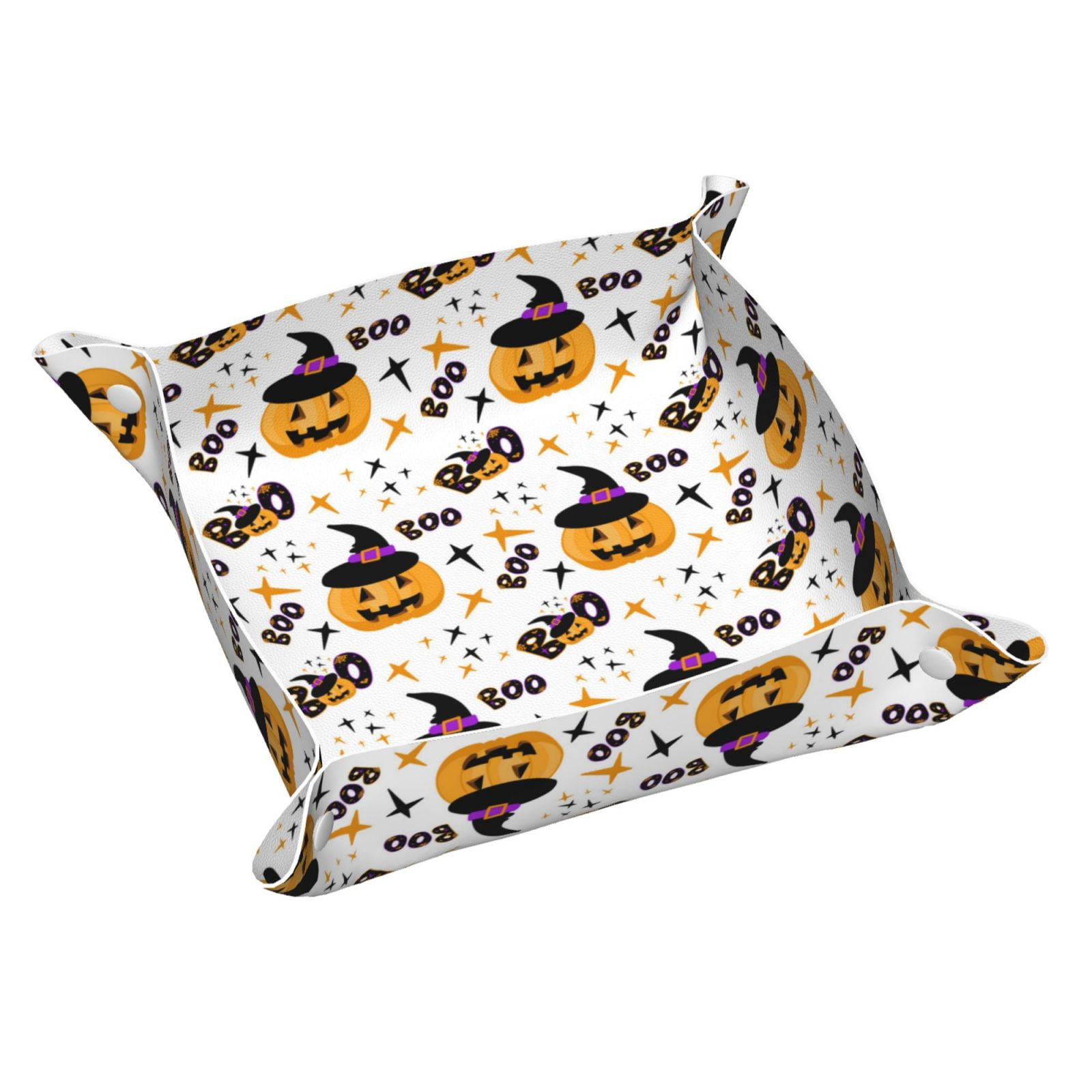 Valet Tray, halloween pumpkin hat boo Faux Leather Desk Tray Vanity ...