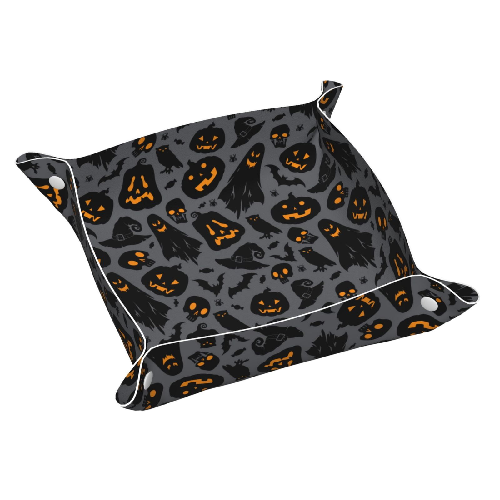 Valet Tray, halloween spooky pumpkins Faux Leather Desk Tray Vanity ...