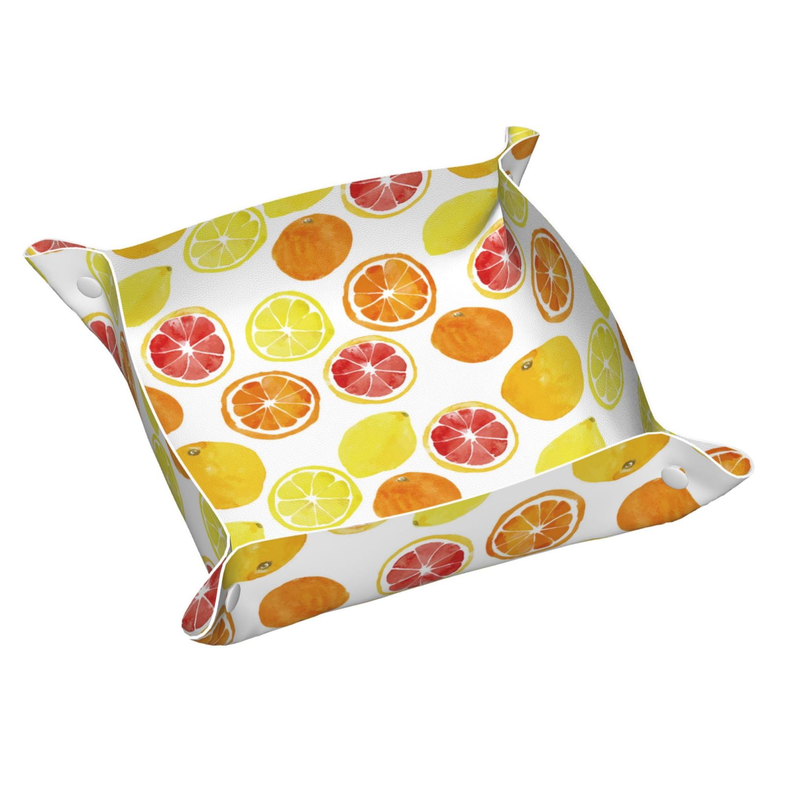 Valet Tray, lemon orange Faux Leather Desk Tray Vanity Tray Night Stand ...