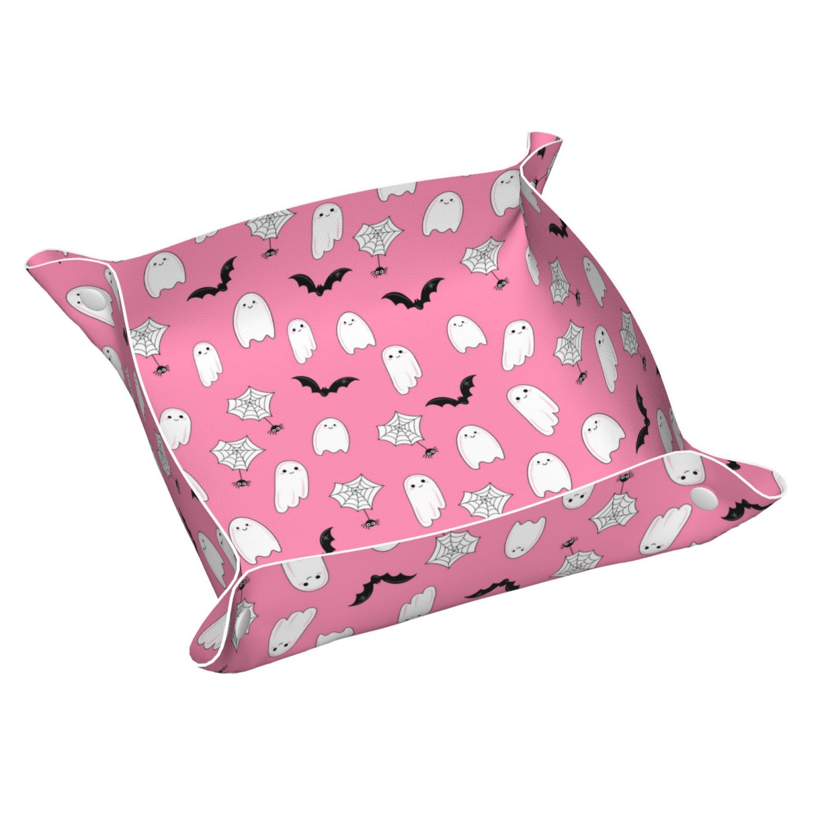 Valet Tray, pink ghost halloween Faux Leather Desk Tray Vanity Tray ...