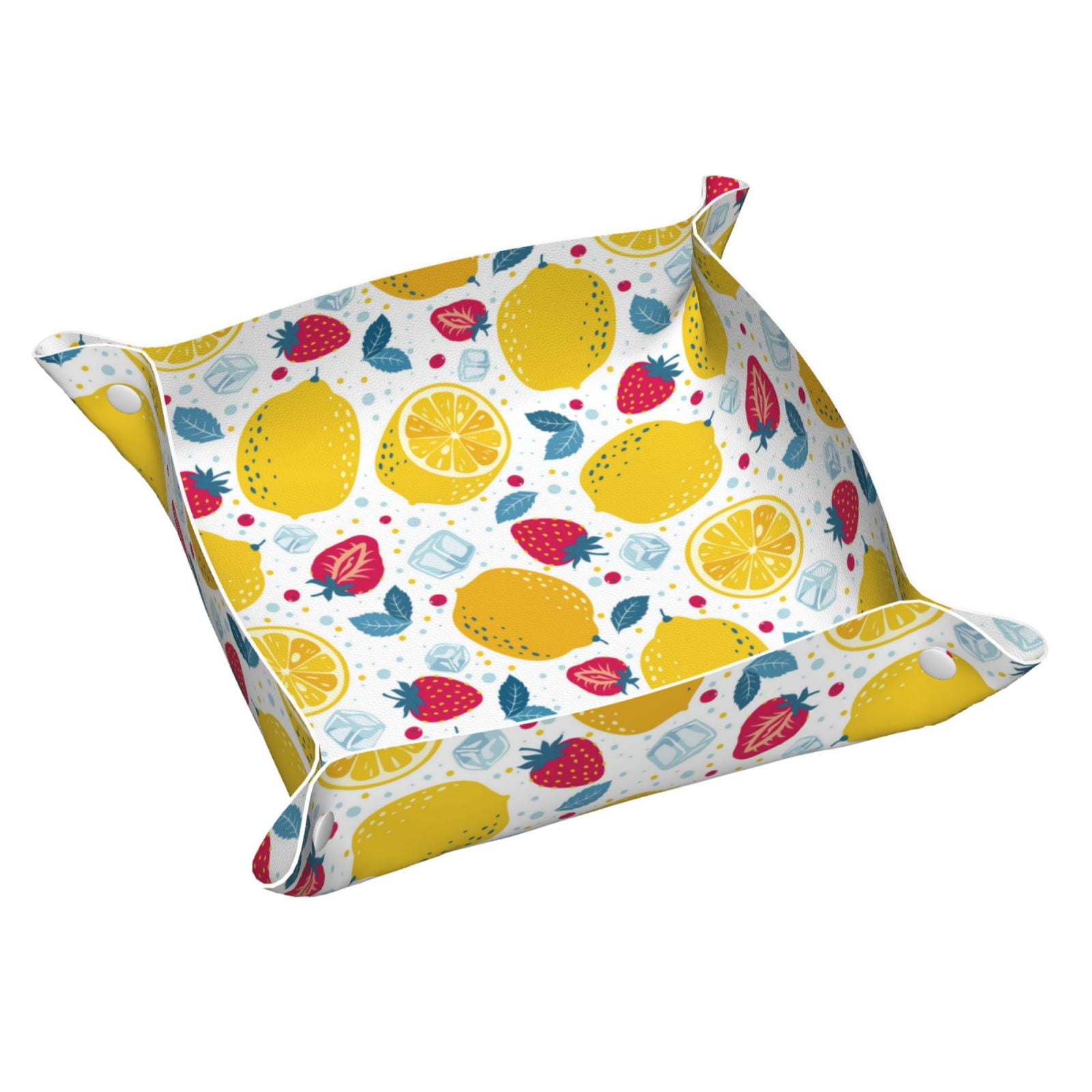 Valet Tray, strawberry lemon Faux Leather Desk Tray Vanity Tray Night ...