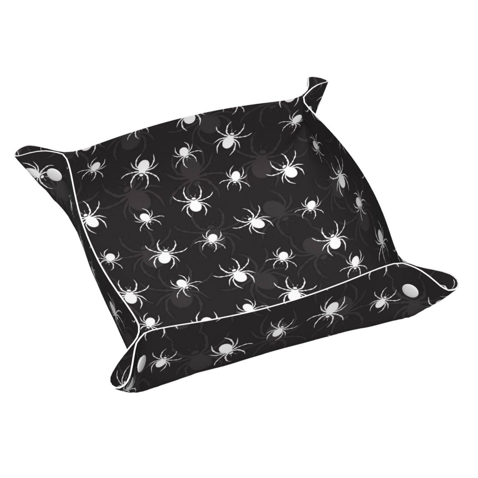 Valet Tray, white Spiders cool black Faux Leather Desk Tray Vanity Tray ...