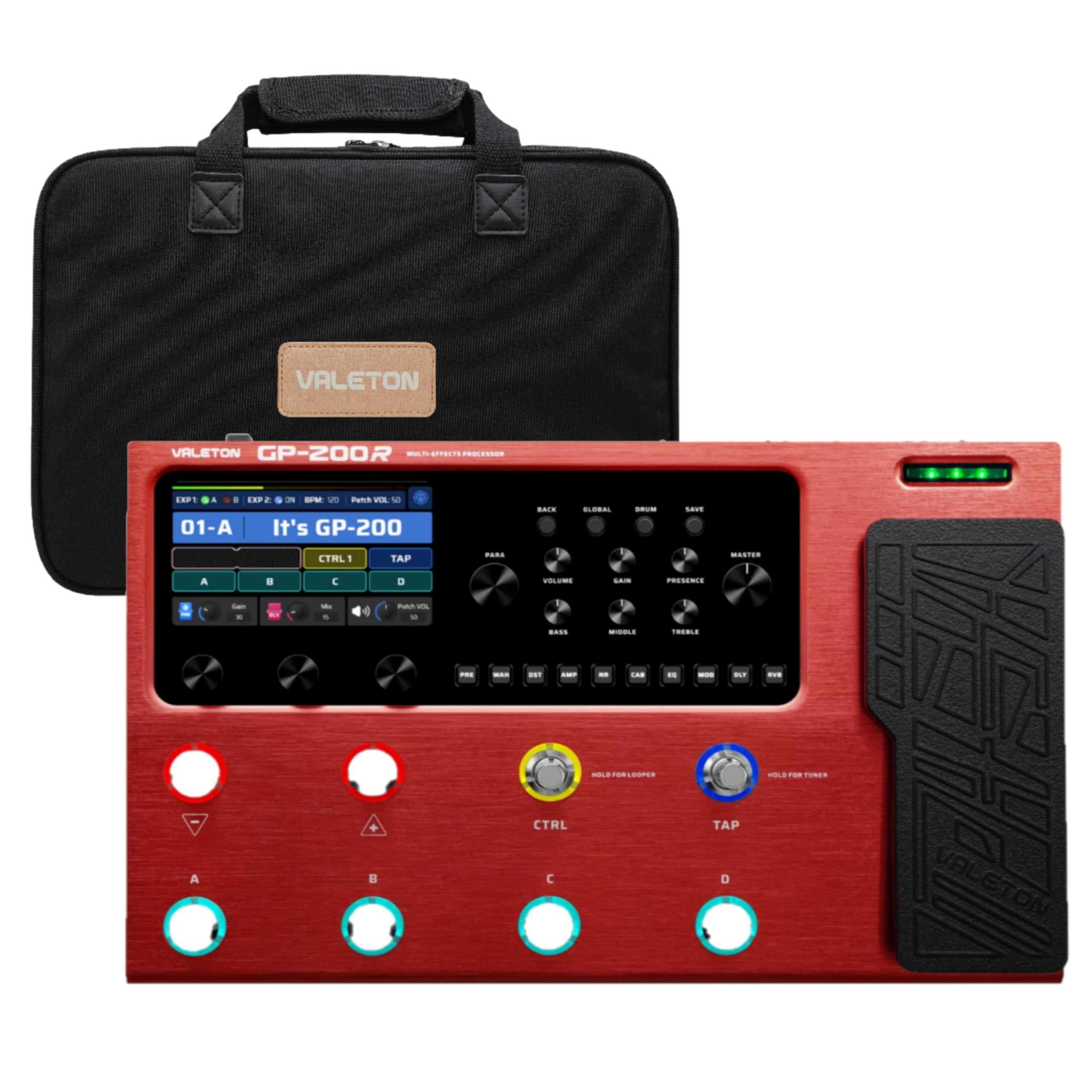 Valeton GP200R Multi Effects RED + Gig Bag Black Bundle - Walmart.com