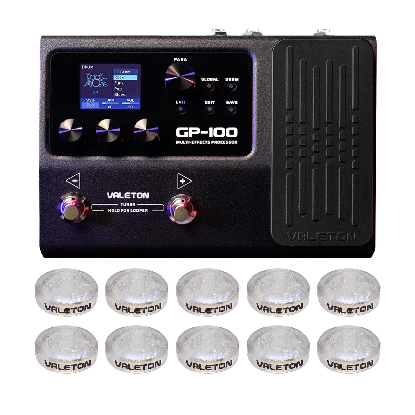 Valeton Multi-Effects with Expression Pedal Guitar Bass Amp Modeling IR ...