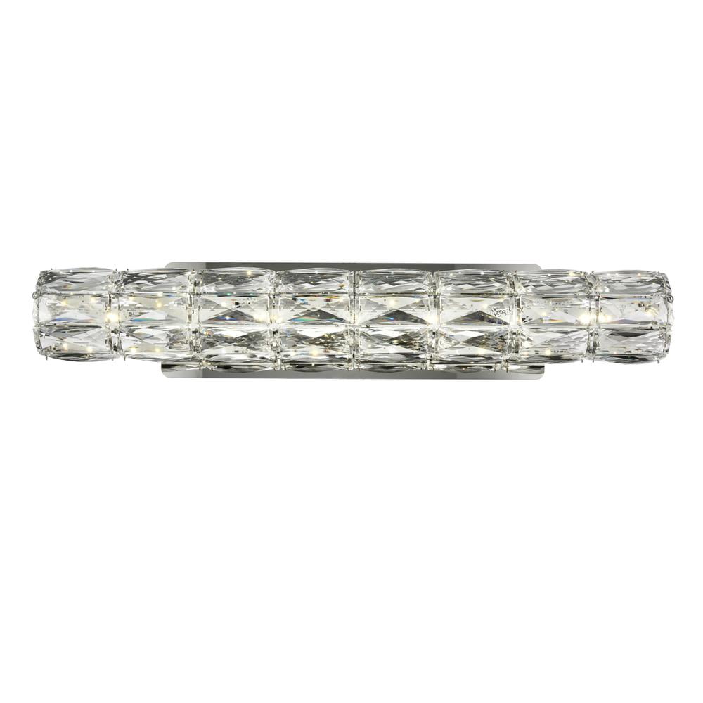 Valetta Integrated LED chip light Chrome Wall Sconce Clear Royal Cut ...
