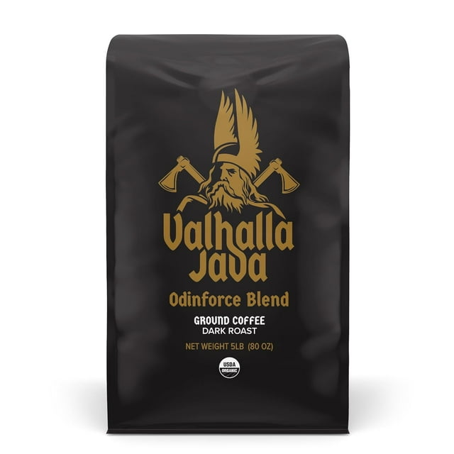 Valhalla Java Dark Roast Grounds - Extra Kick of Caffeine - 5 Lb ...
