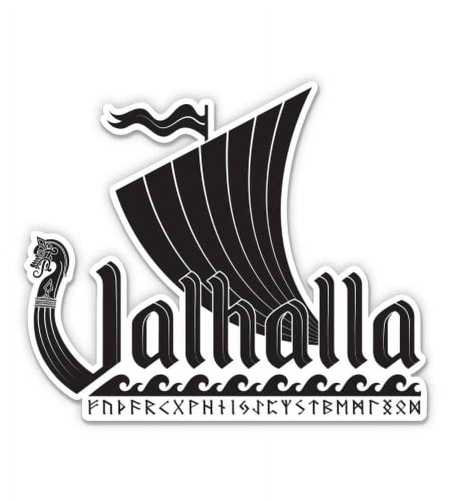 Valhalla Ship - 8" Vinyl Sticker - For Car Laptop I-Pad - Waterproof ...