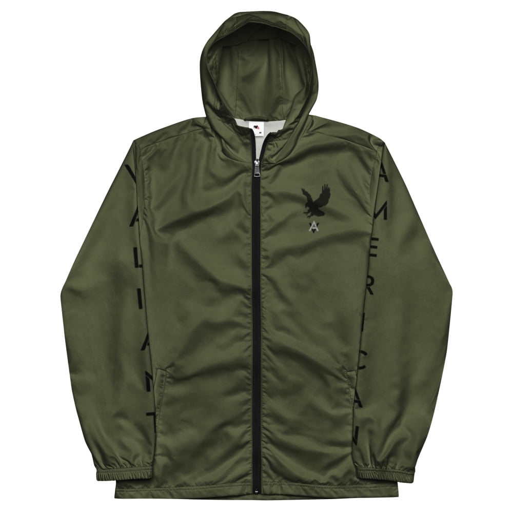 Valiant American TRACK STAR Men’s Military Green Windbreaker (XL ...
