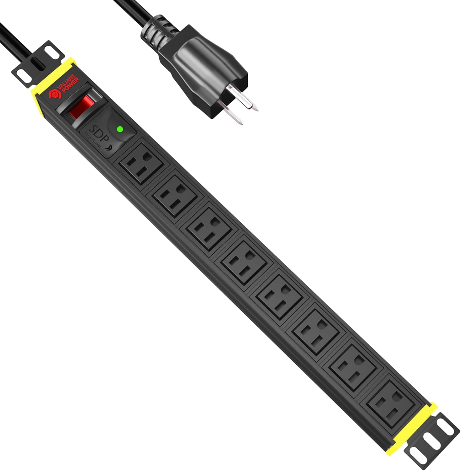 Valiant PDU Rack Mount Power Strips, 8 Outlet Power Strip for Network Server Rack Power Strip ...