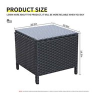 Patiojoy Rattan Wicker Steel Side Table for Outdoor Furniture Deck ...