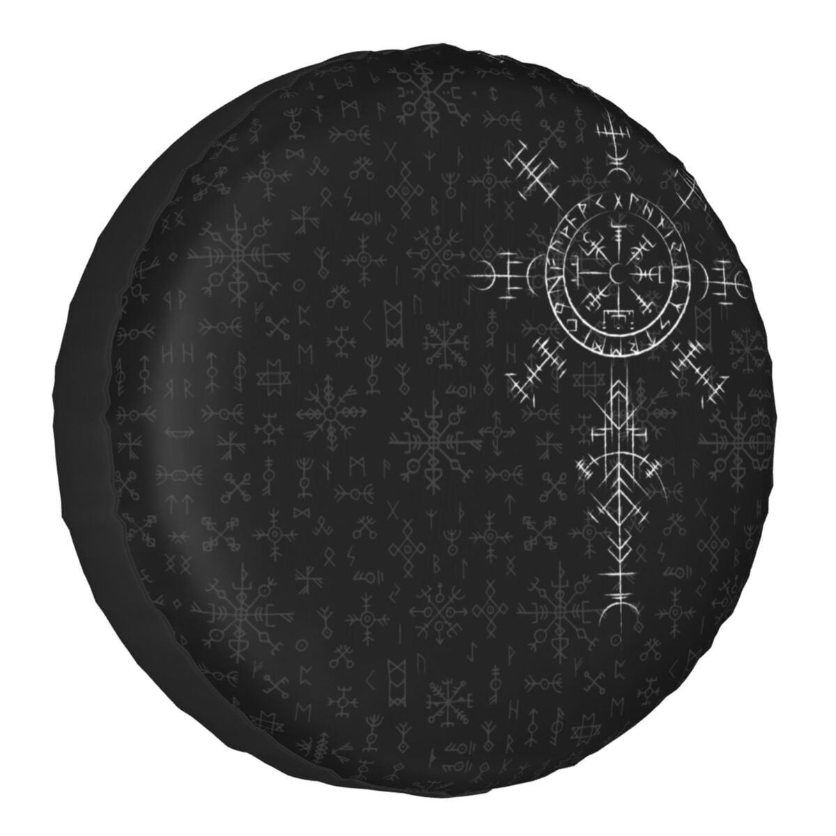 Valknut Symbol And Runes On Wood Spare Tire Cover Norse Viking Odin Car ...