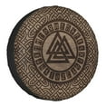 Valknut Symbol And Runes On Wood Spare Tire Cover Norse Viking Odin Car ...