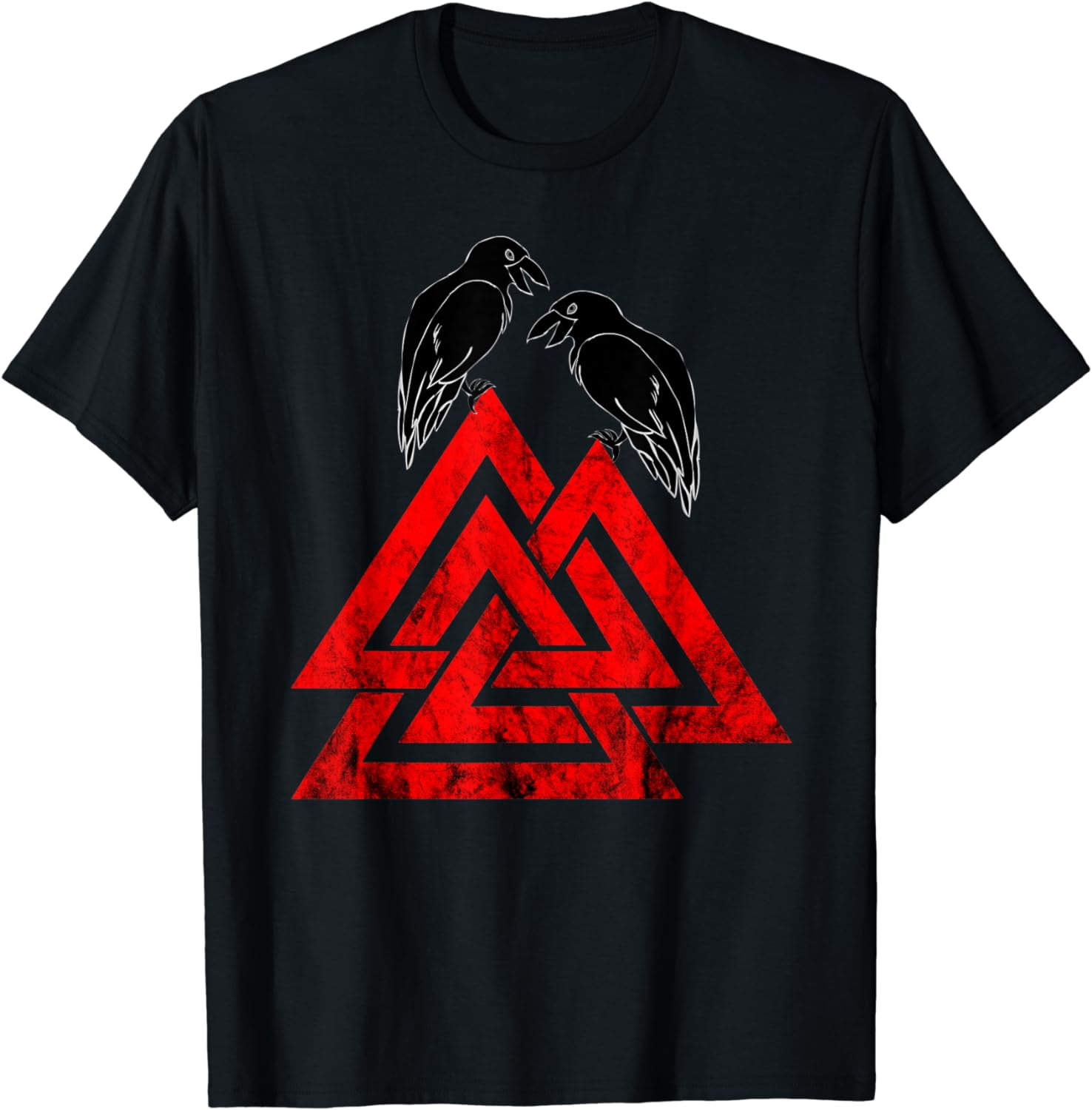 Valknut Symbol Odin Raven Norse Mythology Viking Warrior T-Shirt ...