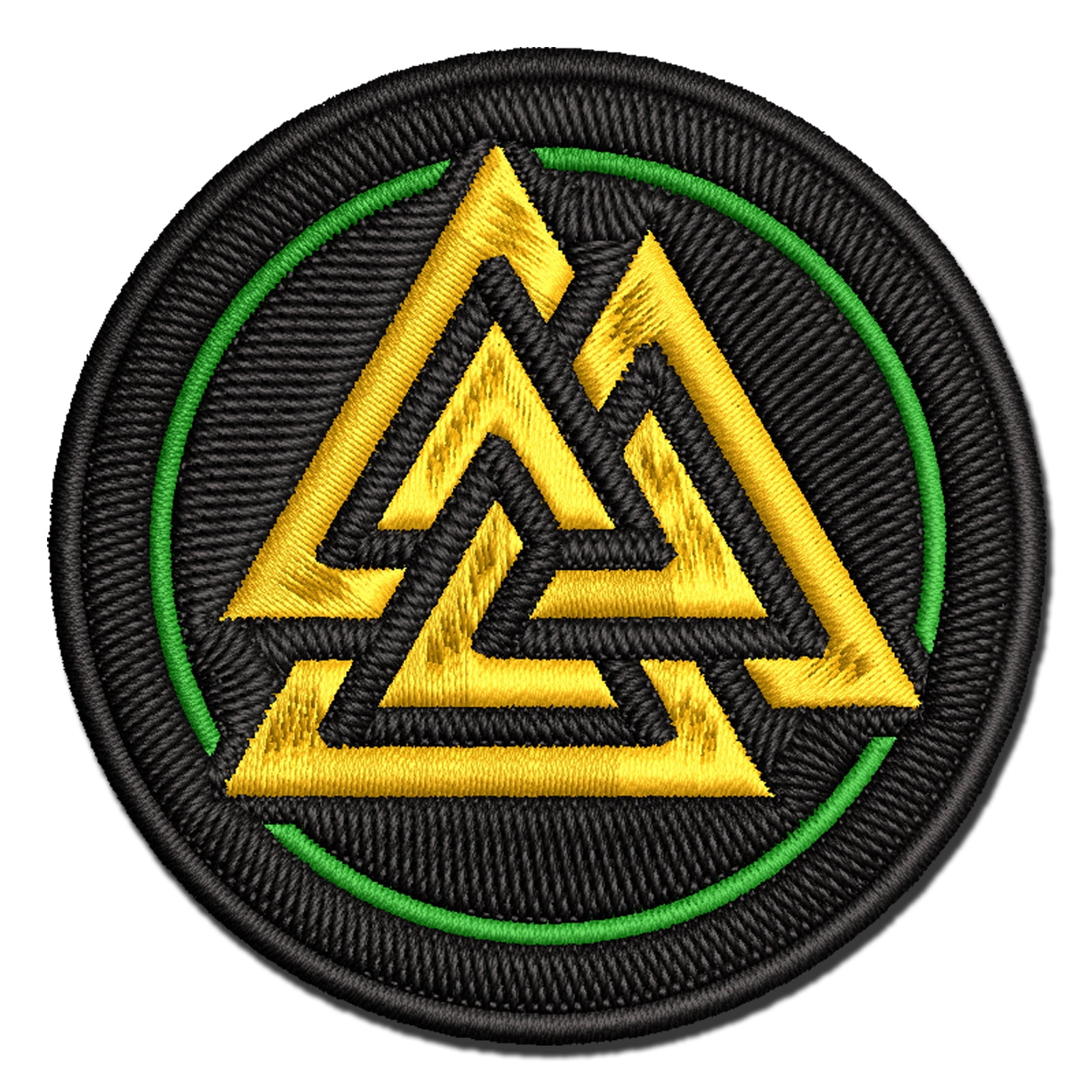 Valknut Symbol Viking Applique Multi-Color Embroidered Hook & Loop ...