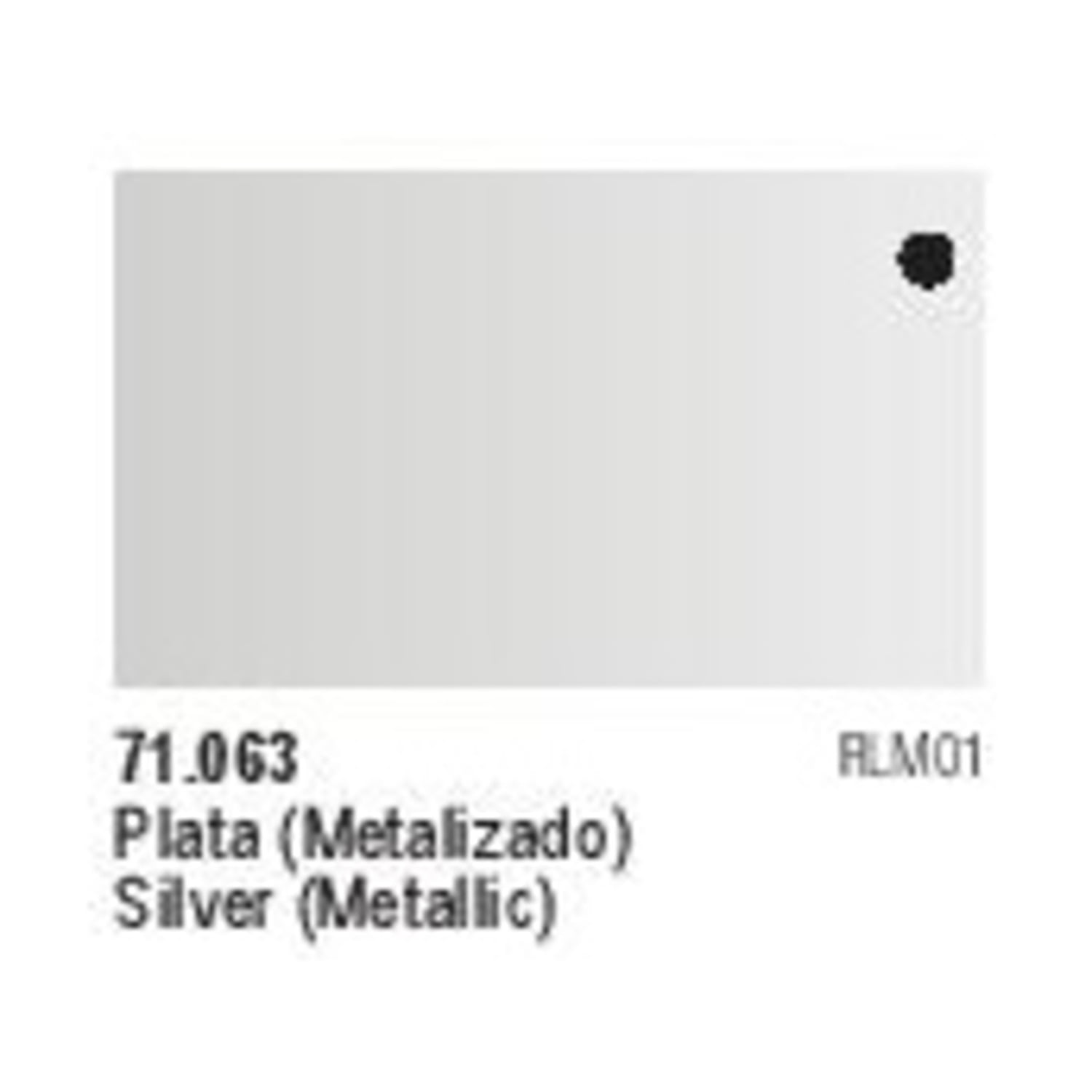 Vallejo 71063 Model Air Silver RLM01 (Metallic) Acrylic Paint 17ml ...