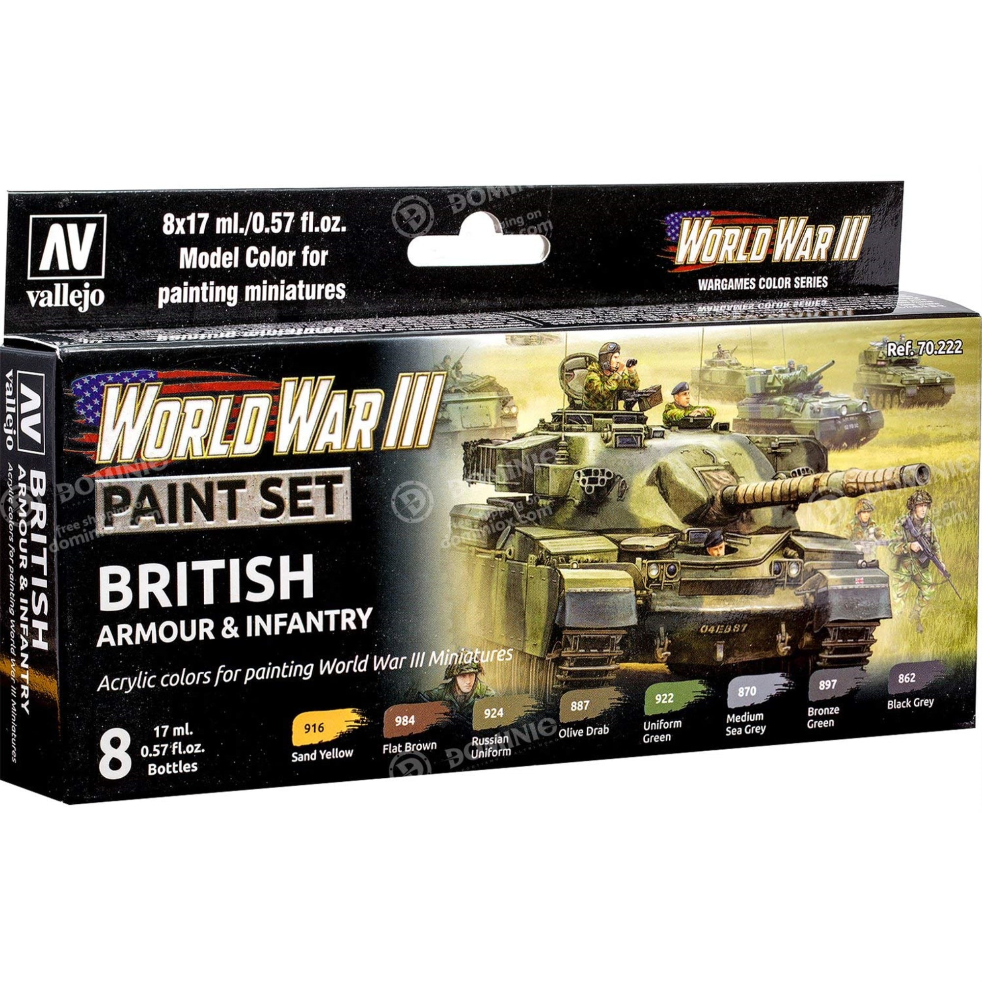 Model Color: WWIII Paint Set - British Armour & Infantry - Walmart.com