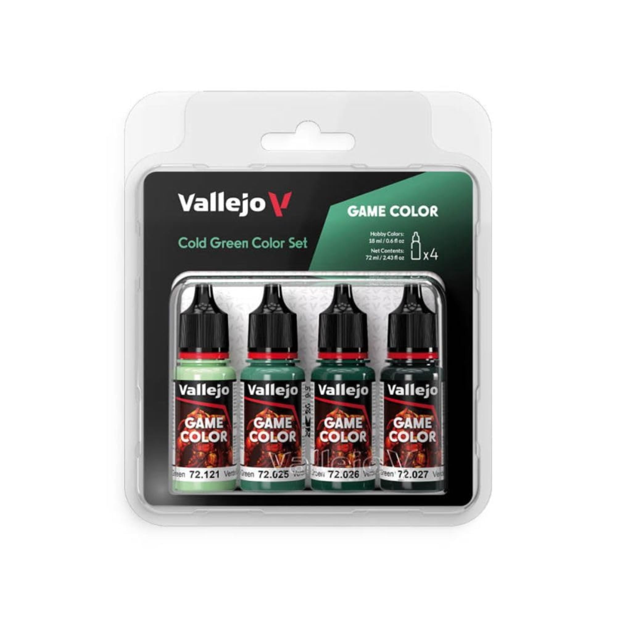 Vallejo - Cold Green Color Set | Game Color | Contains 4 Bottles x 18 ...