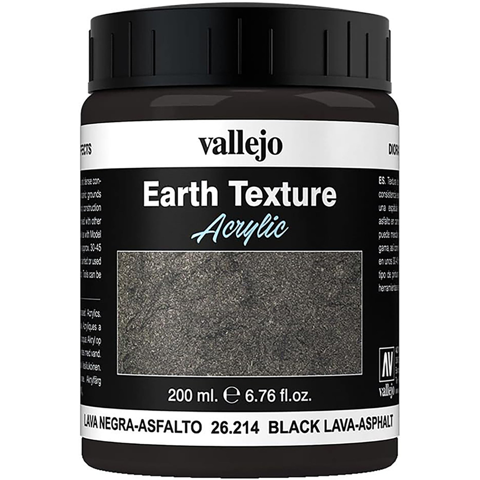 Vallejo Paints: Black Lava Texture Acrylic, 6.79 oz (200ml) - Walmart.com