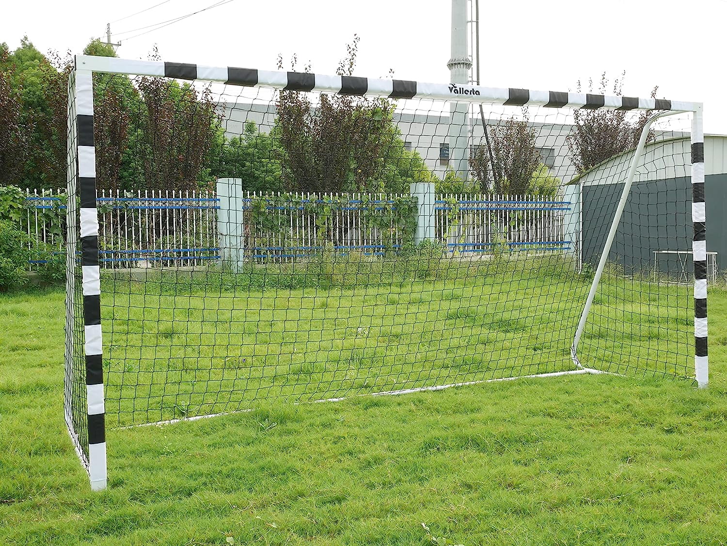 Vallerta® Signature Series Steel Frame Soccer Goal with Checkered Goal ...