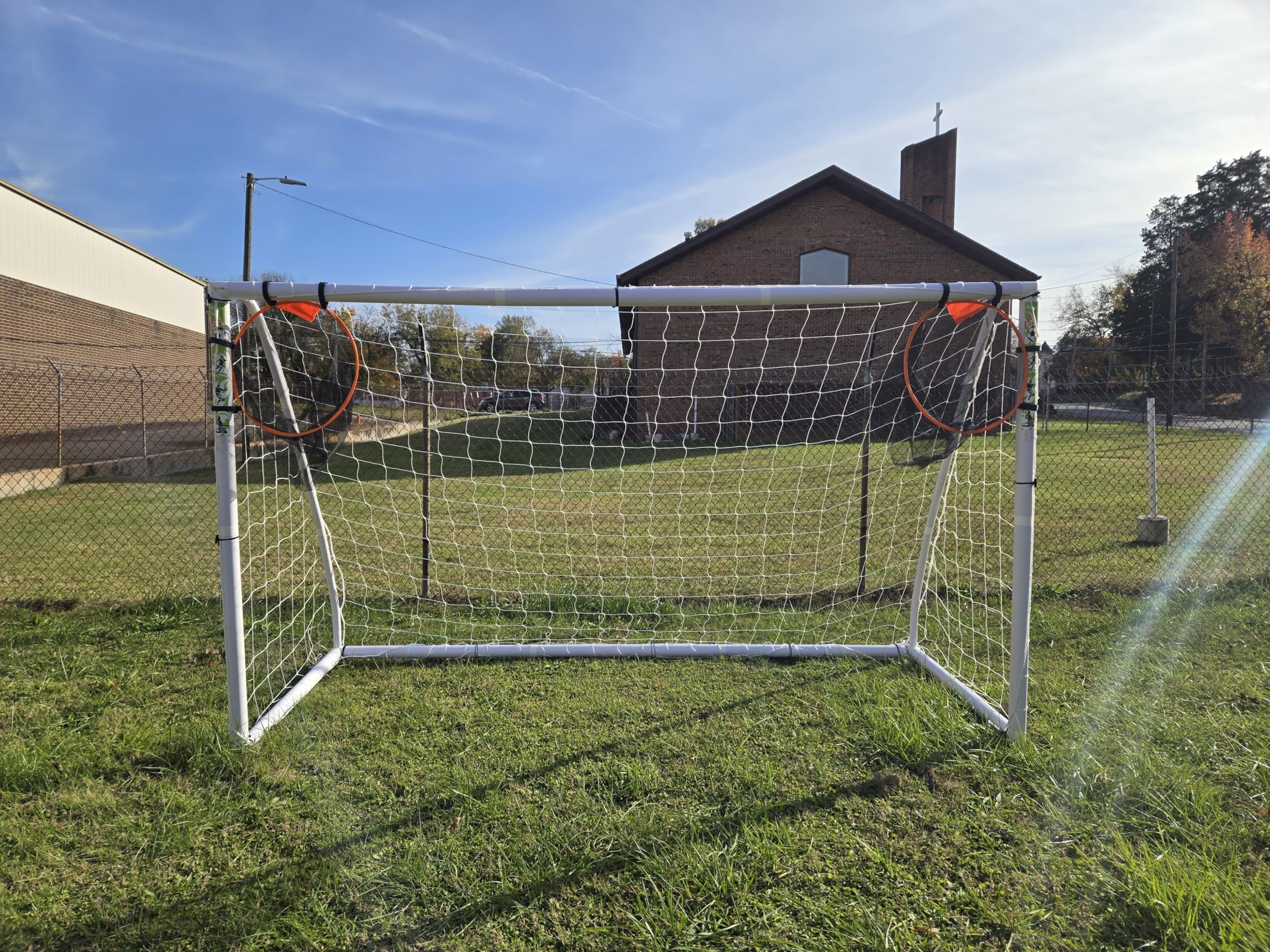 Vallerta® Soccer Goal 10x6Ft Portable Weatherproof PVC Frame with Carry ...