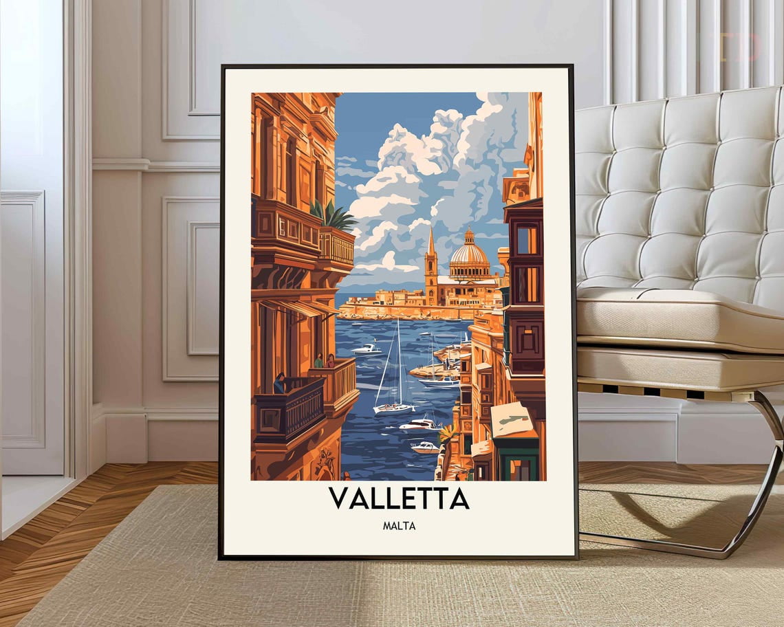 Valletta Poster, Vallettavalletta Print, Valletta Photo, Valletta ...