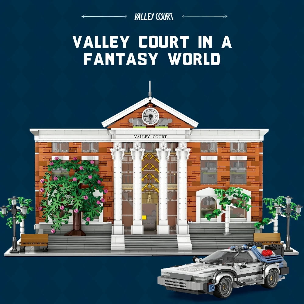 Valley Court Time Machine Car Modular Building Blocks Set Courthouse ...
