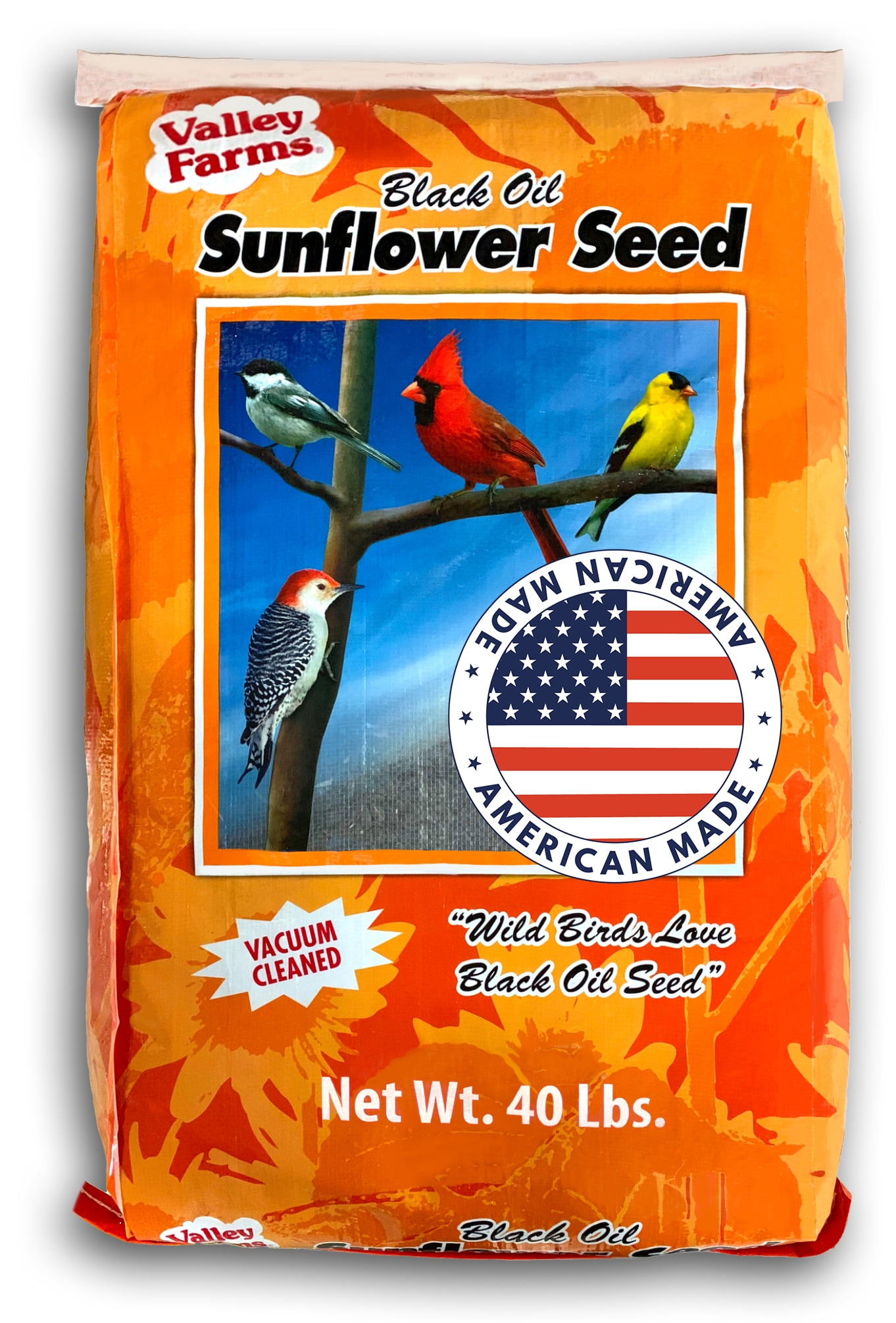 Valley Farms Sunflower Feed - Black Oil Wild Bird Food (40LBS ...