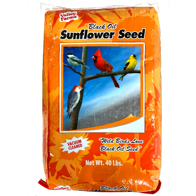 Valley Farms Sunflower Feed - Black Oil Wild Bird Food (40LBS ...