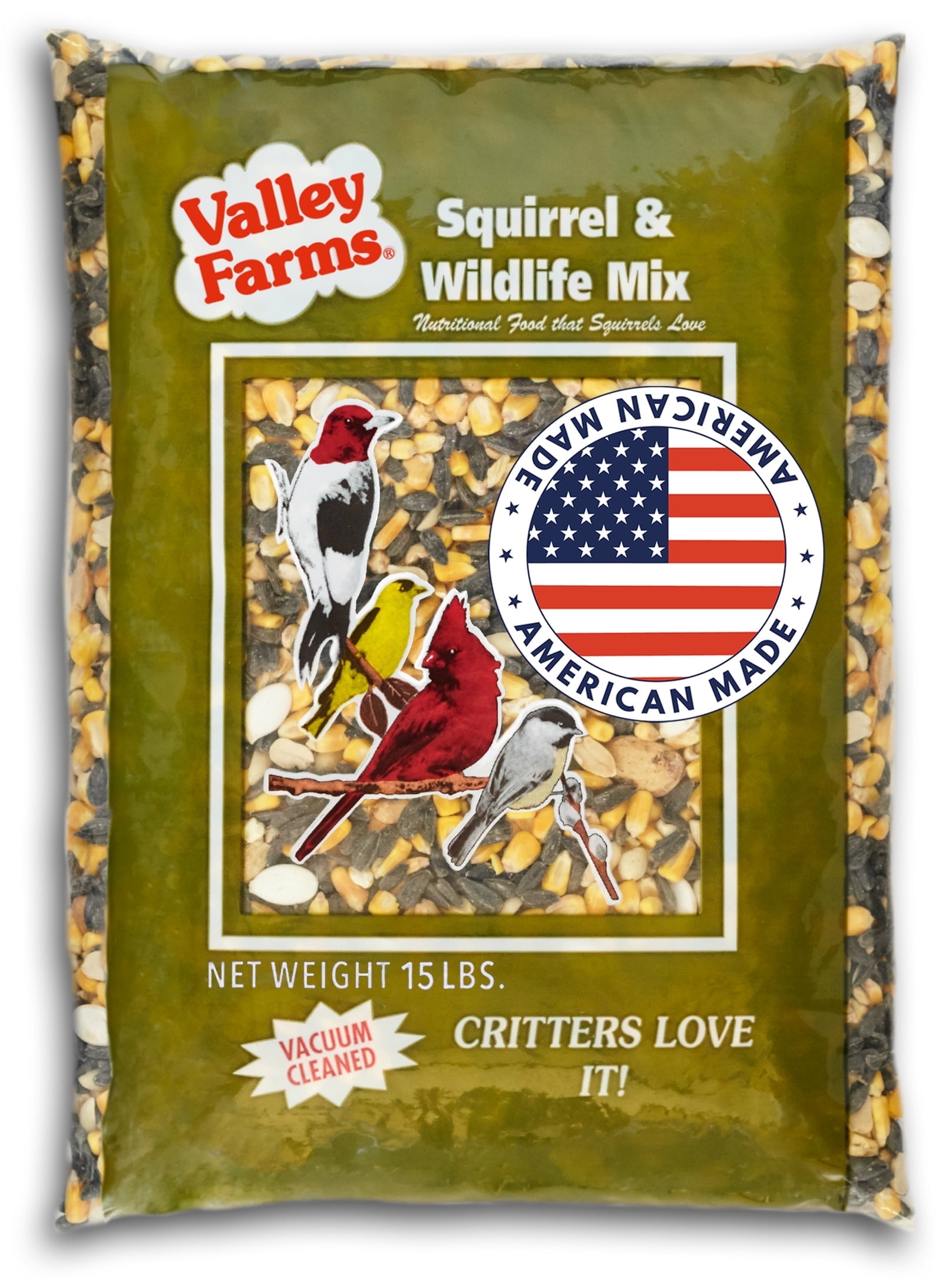 Valley Farms Squirrel & Wildlife Mix, Seed Love Treat Wild Bird Food ...
