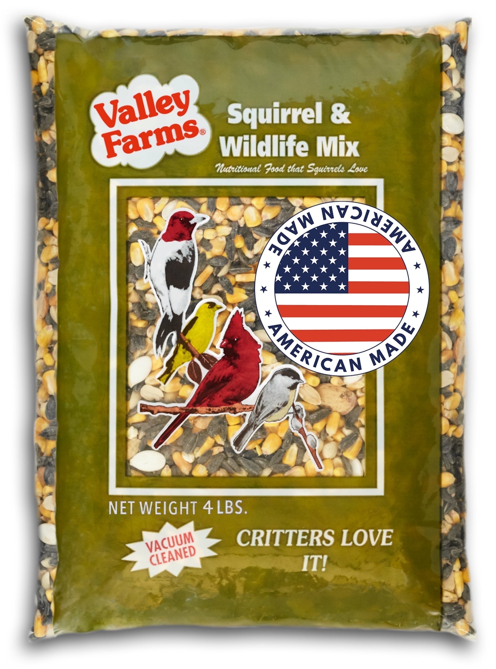 Valley Farms Squirrel & Wildlife Mix with Peanuts Wild Bird Food (4LBS ...