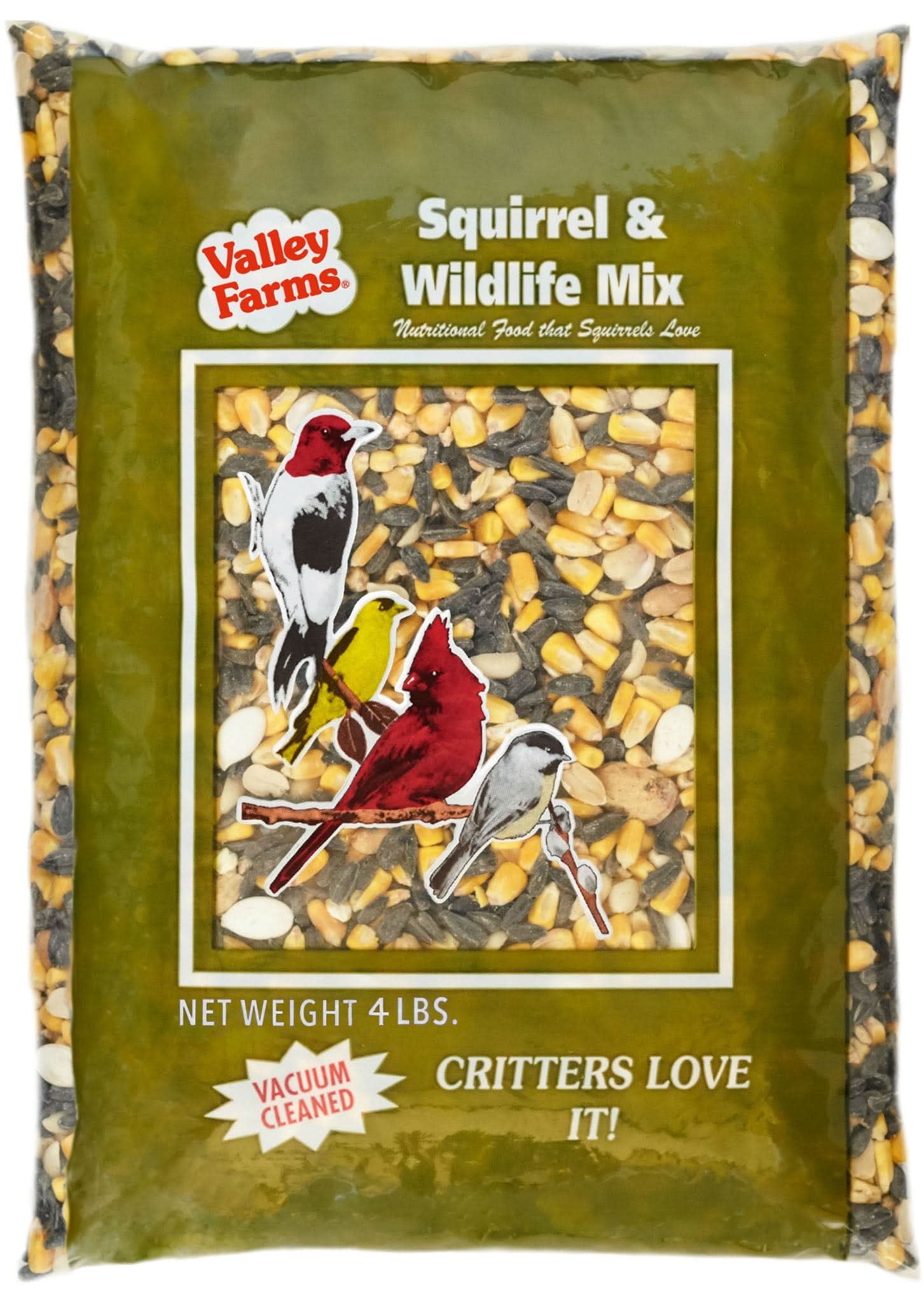 Valley Farms Squirrel and Wildlife Mix, Wild Bird Food, 4lbs, Sunflower ...