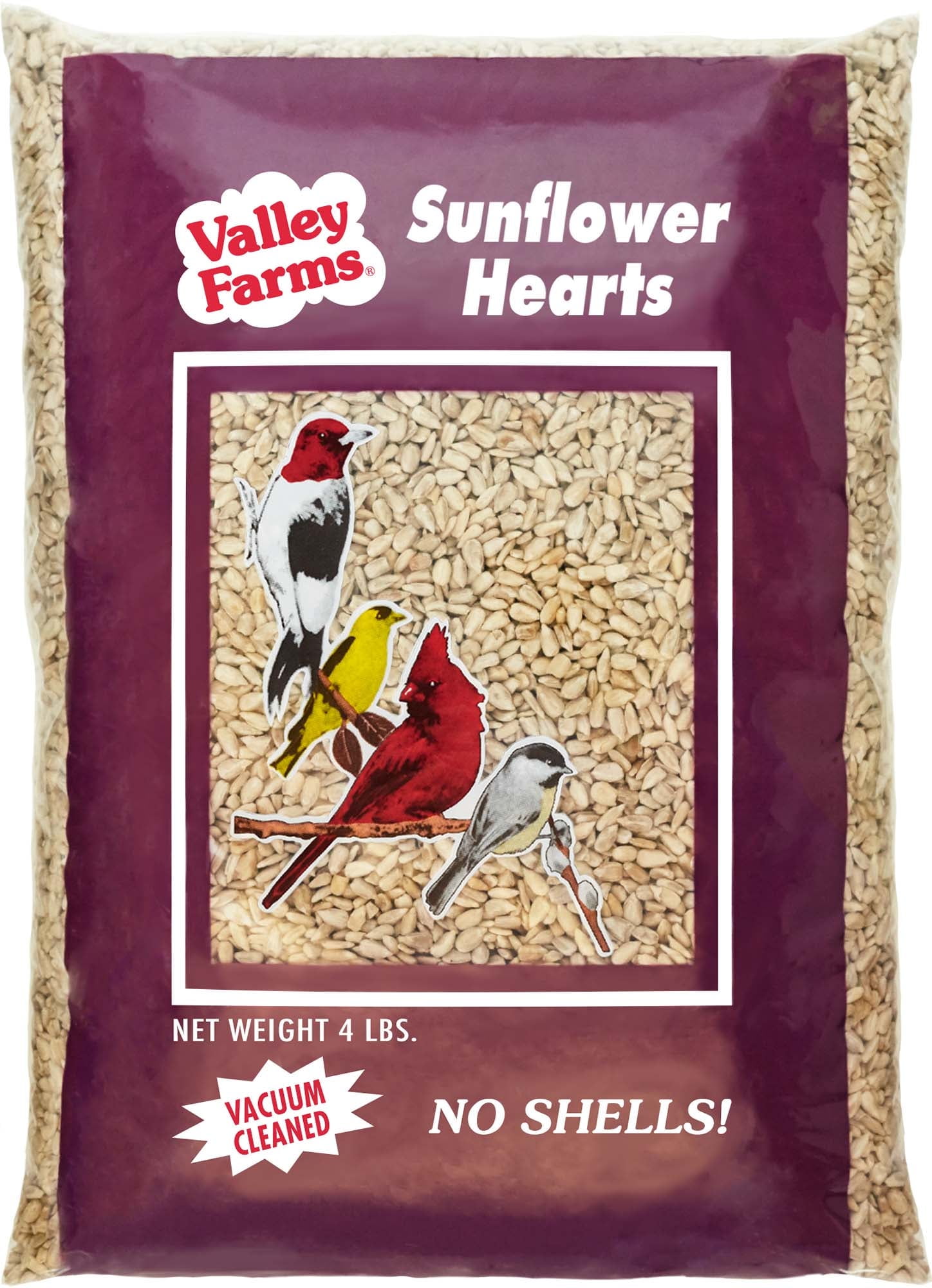 Valley Farms Shell-less Sunflower Hearts Wild Bird Food, Seed, No Mess ...