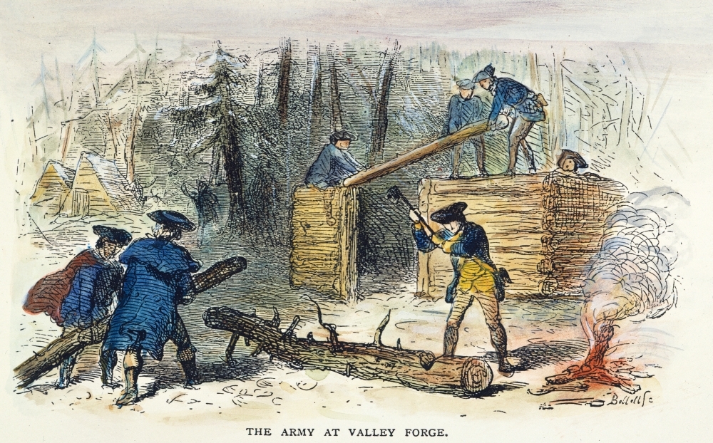 Valley Forge Huts 1777. Ngeorge Washington'S Army Building Rude Log ...